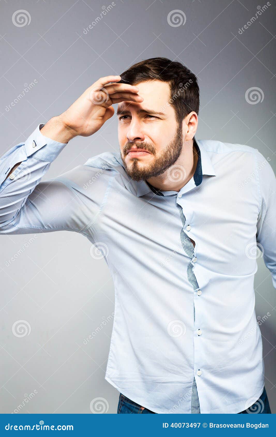 Portrait of a Smart Serious Young Man Standing Stock Image - Image of ...