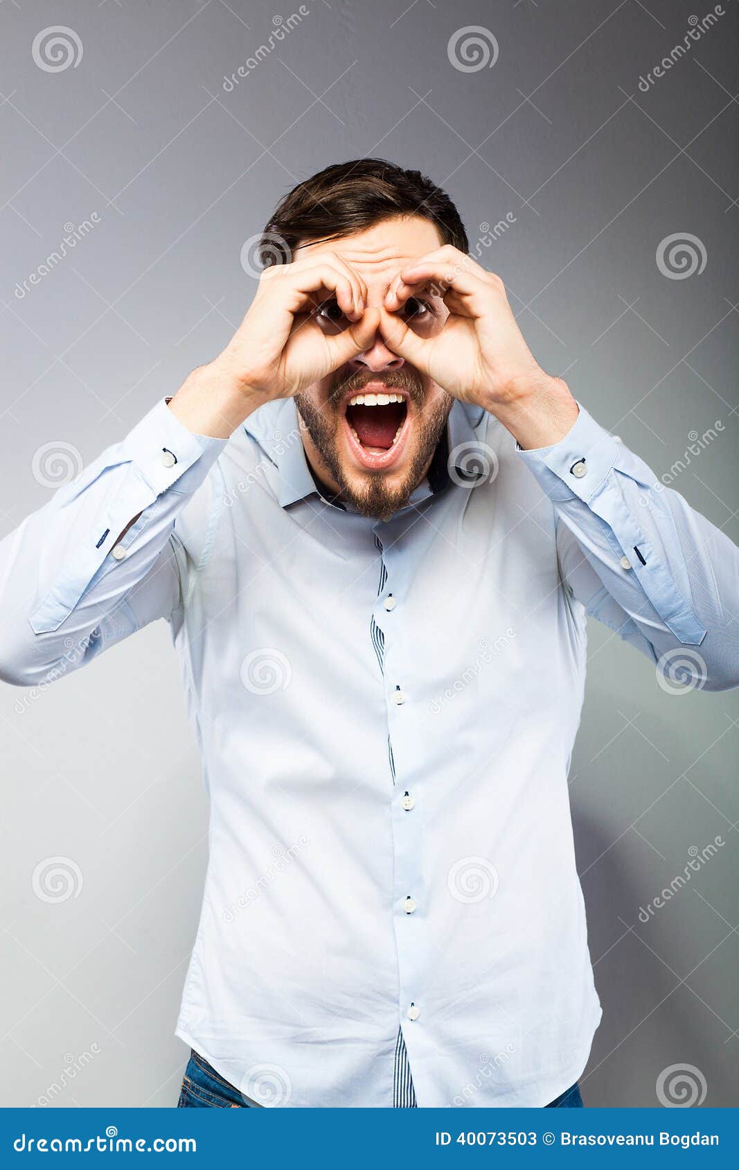 Portrait of a Smart Serious Young Man Standing Stock Image - Image of ...