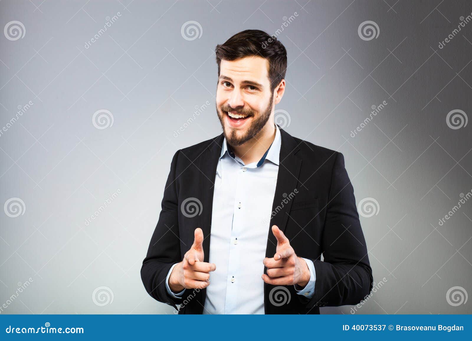 Portrait of a Smart Serious Young Man Standing Stock Image - Image of ...