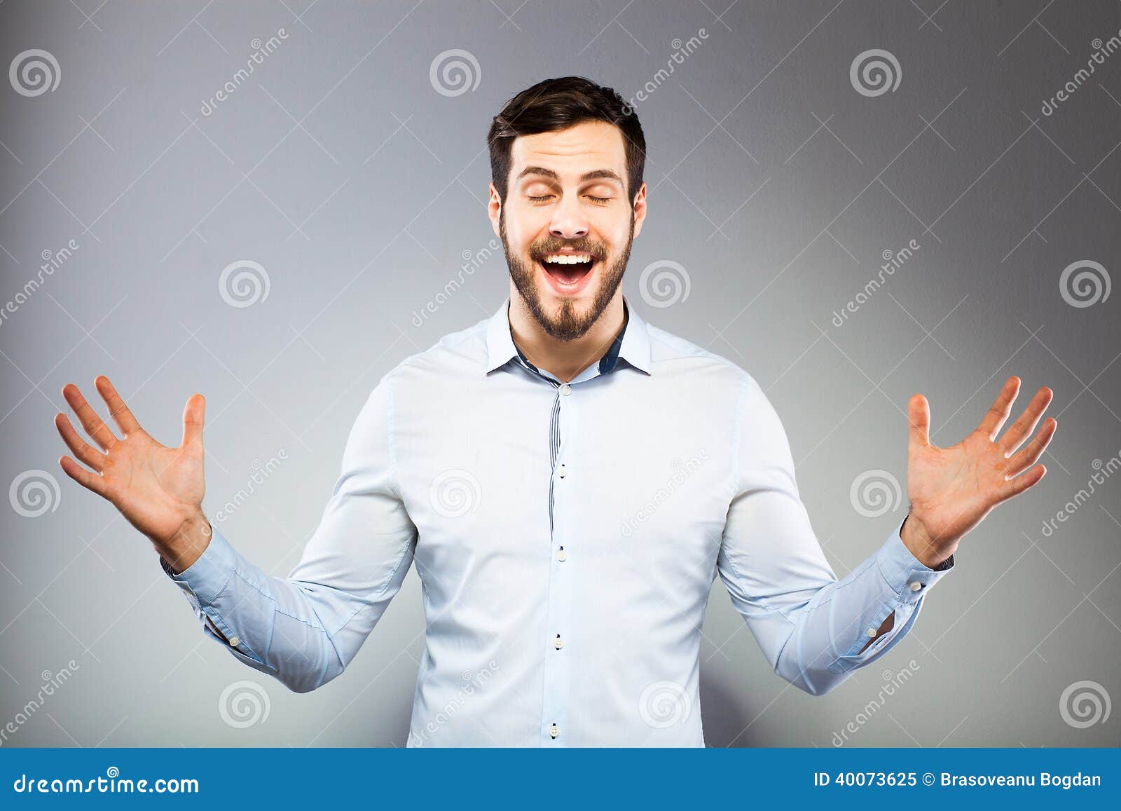 Portrait of a Smart Serious Young Man Standing Stock Image - Image of ...