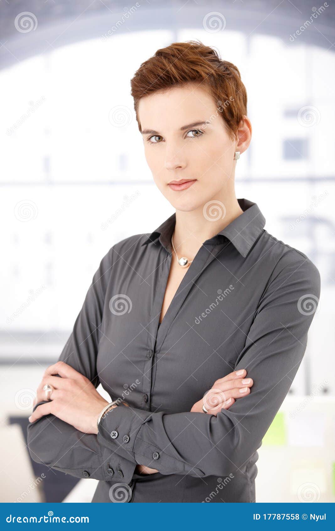 Portrait of smart woman stock photo. Image of hairdo - 17787558