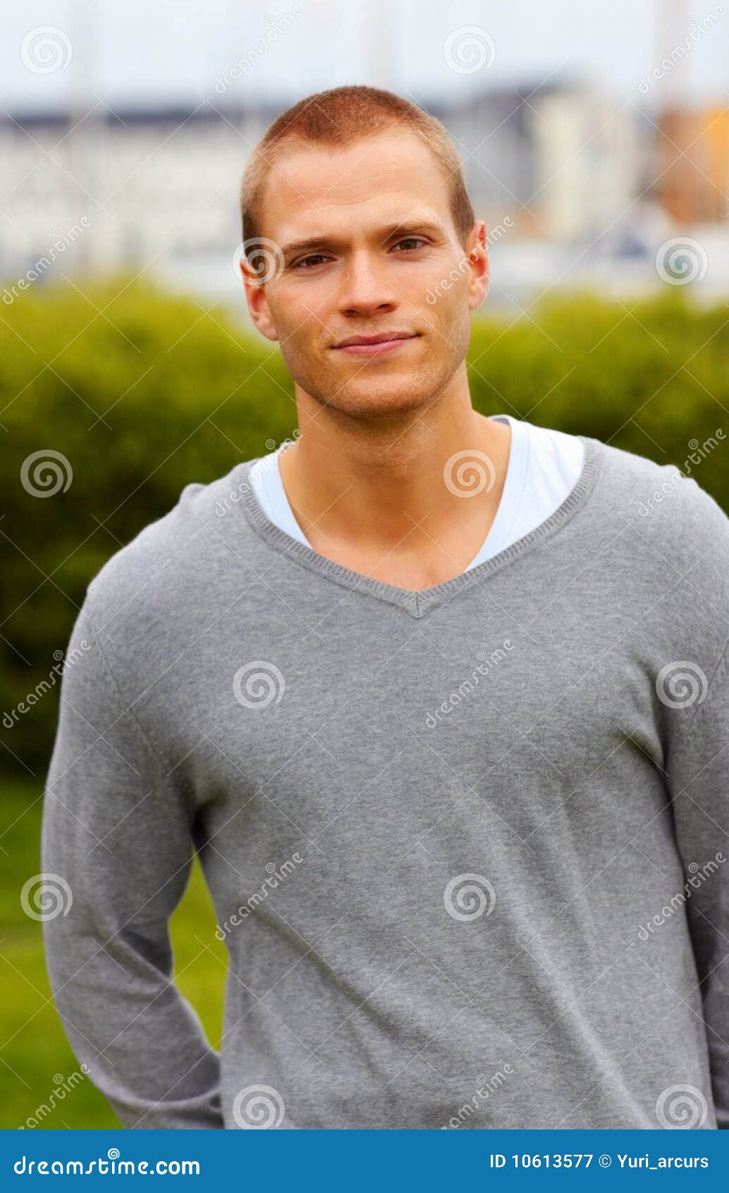 Portrait of a Smart Young Man Posing Outdoors Stock Image - Image of ...