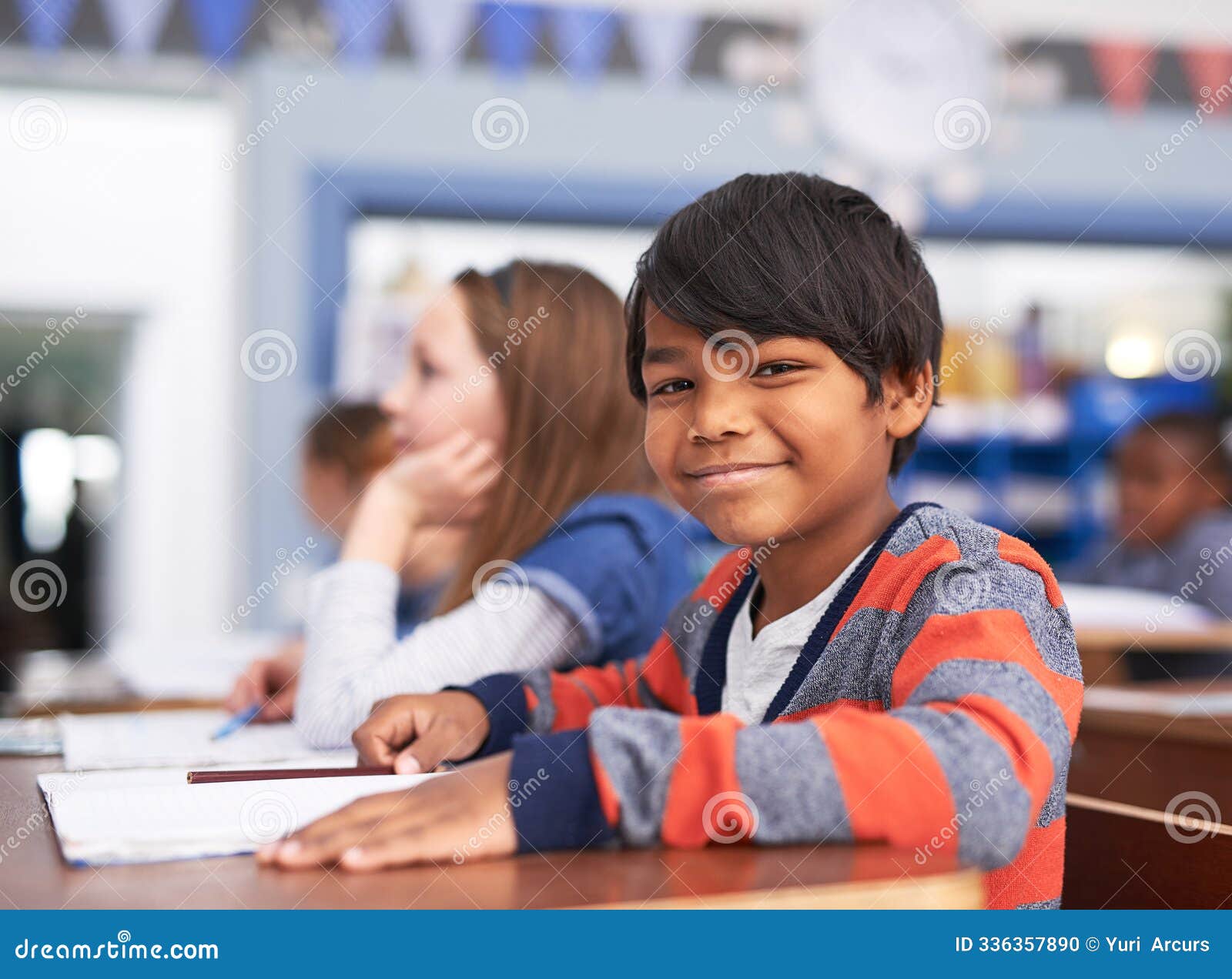Portrait, Smile and Boy in Classroom for Education in Growth, Child ...