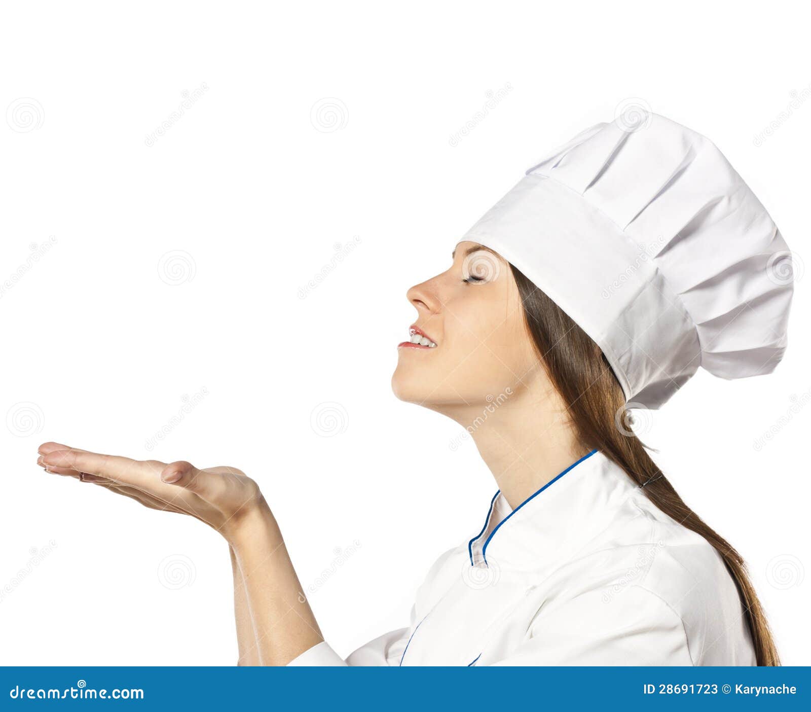 Portrait Smile Cook in the Studio on a White Background Stock Image ...