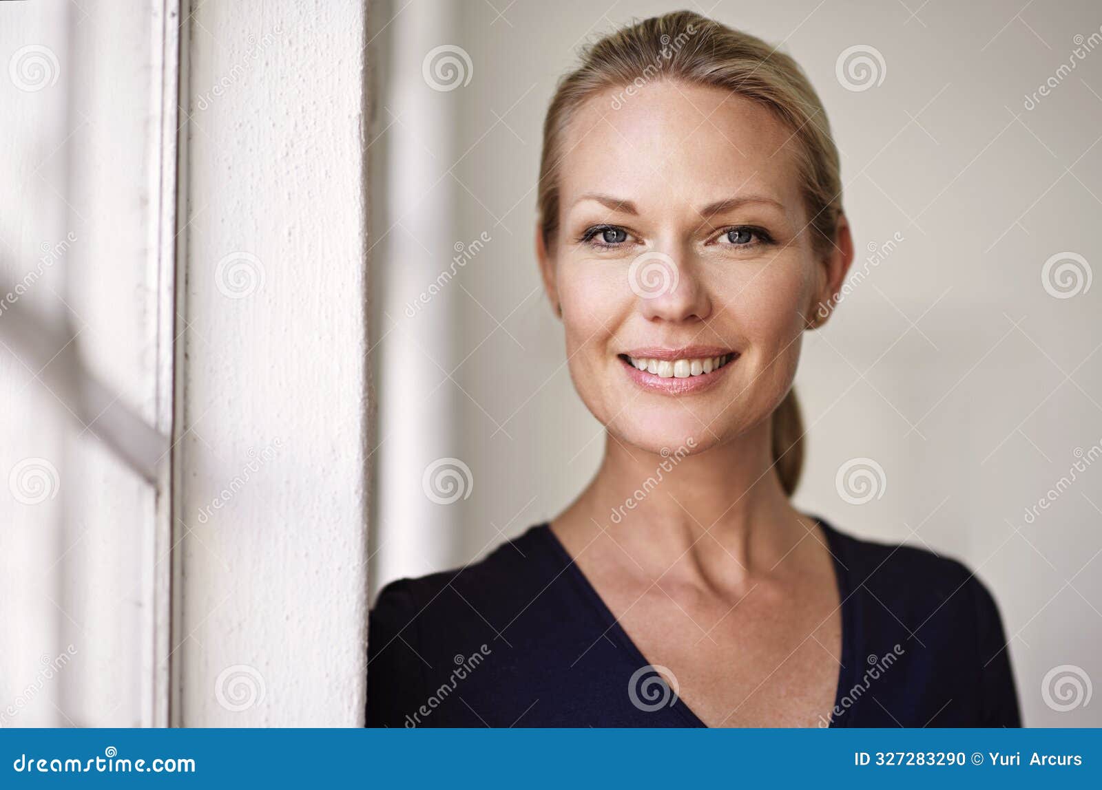 Portrait, Smile and Teaching with Woman Professor in School for Future ...