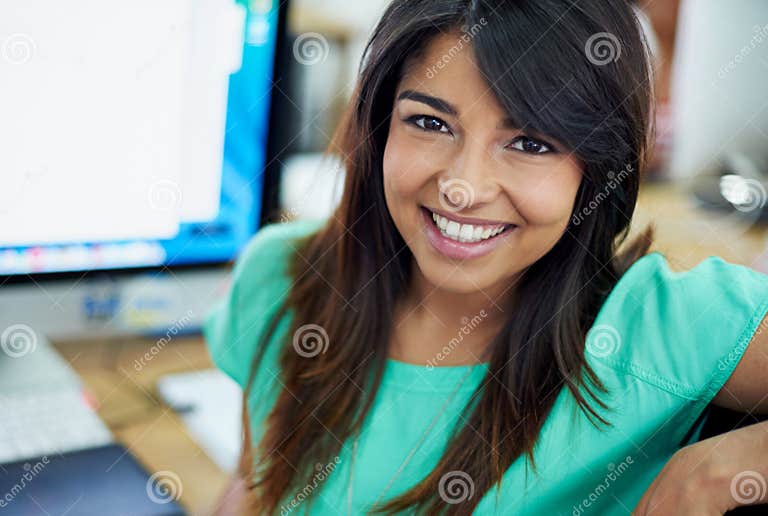 Portrait, Smile and Web Design with Woman Developer in Office for ...