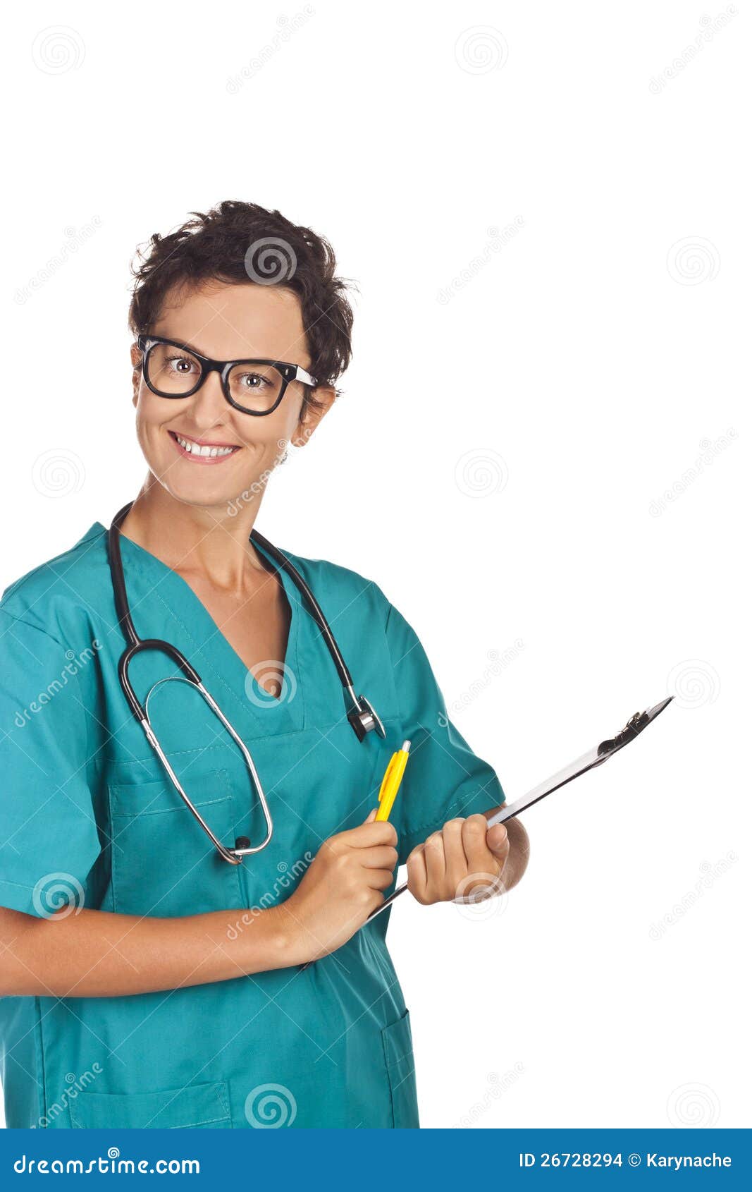 Portrait of Smiley Doctor in Uniform Stock Photo - Image of adult ...
