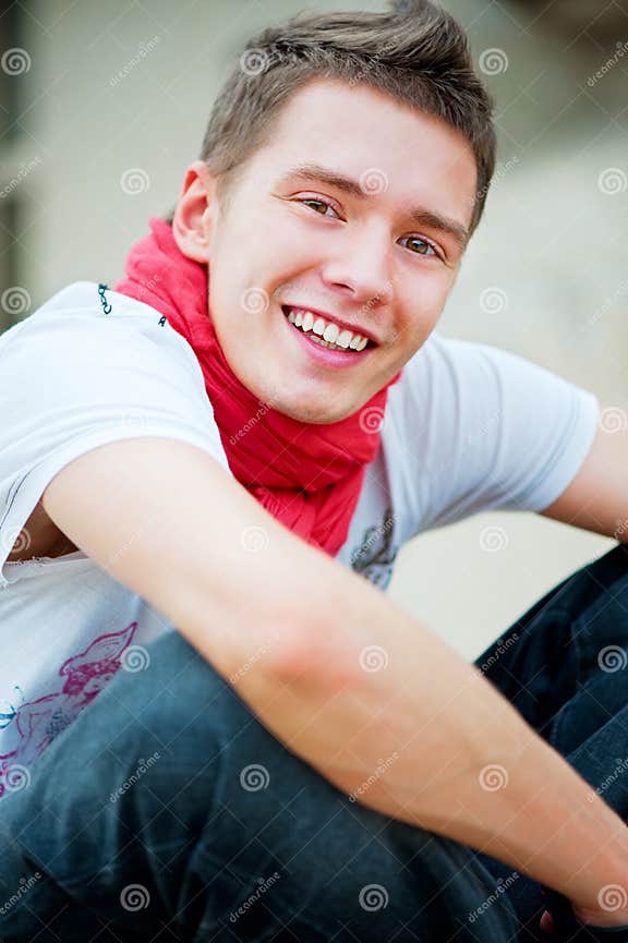 Portrait of smiley guy stock photo. Image of style, slim - 9841588