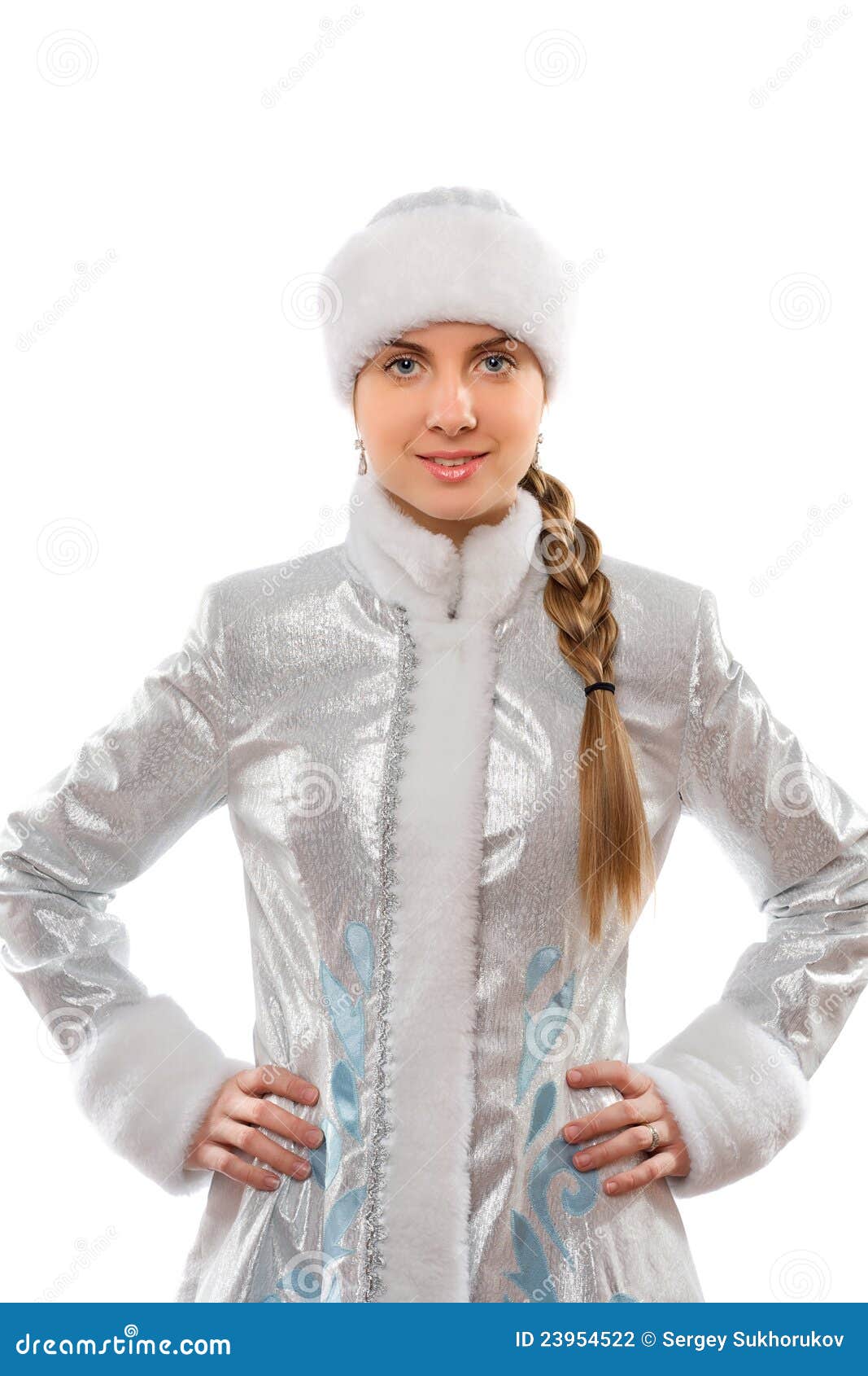 Portrait of a Smiling Attractive Snow Maiden Stock Photo - Image of ...