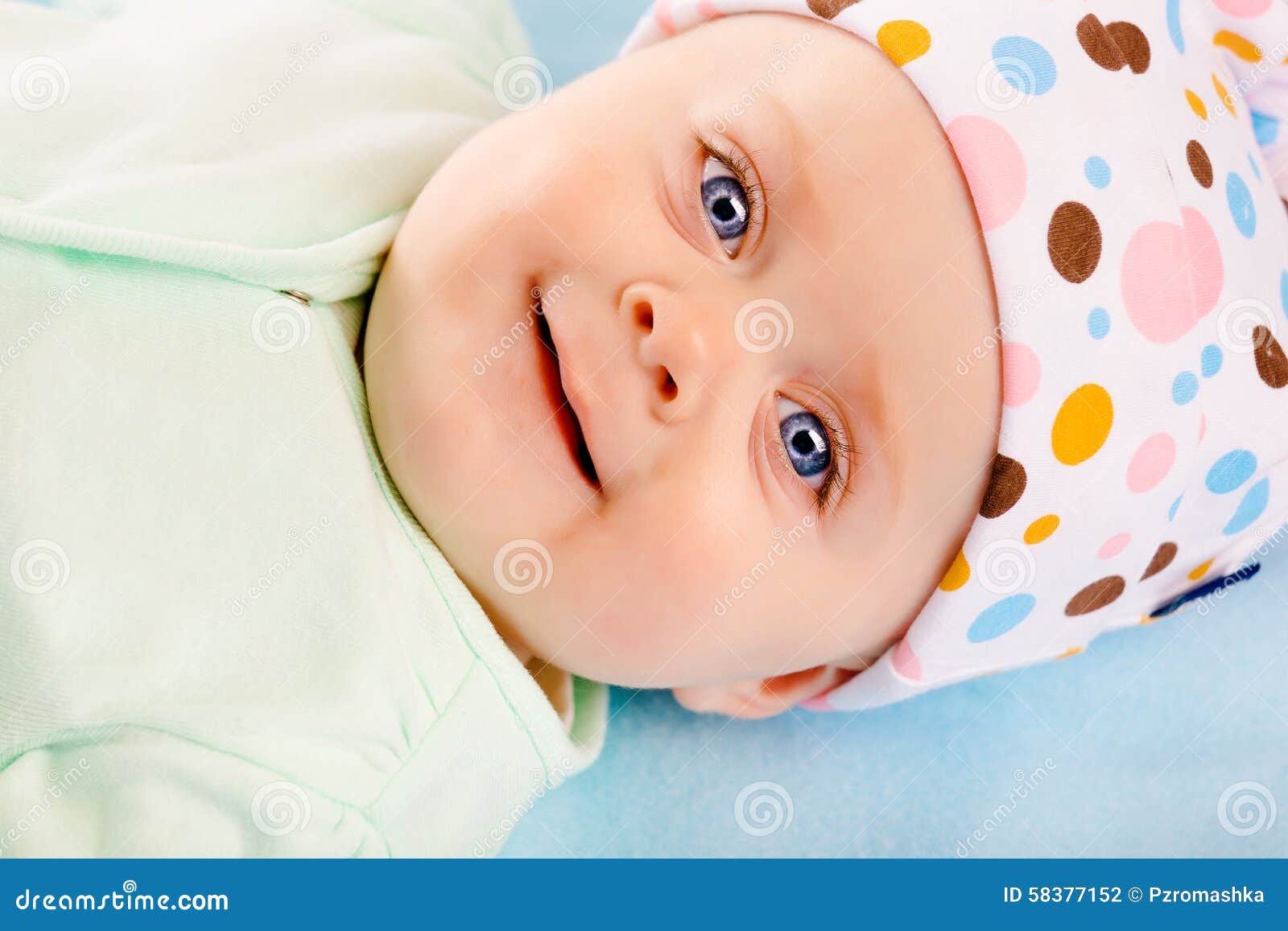 Portrait of a smiling baby stock photo. Image of cute - 58377152