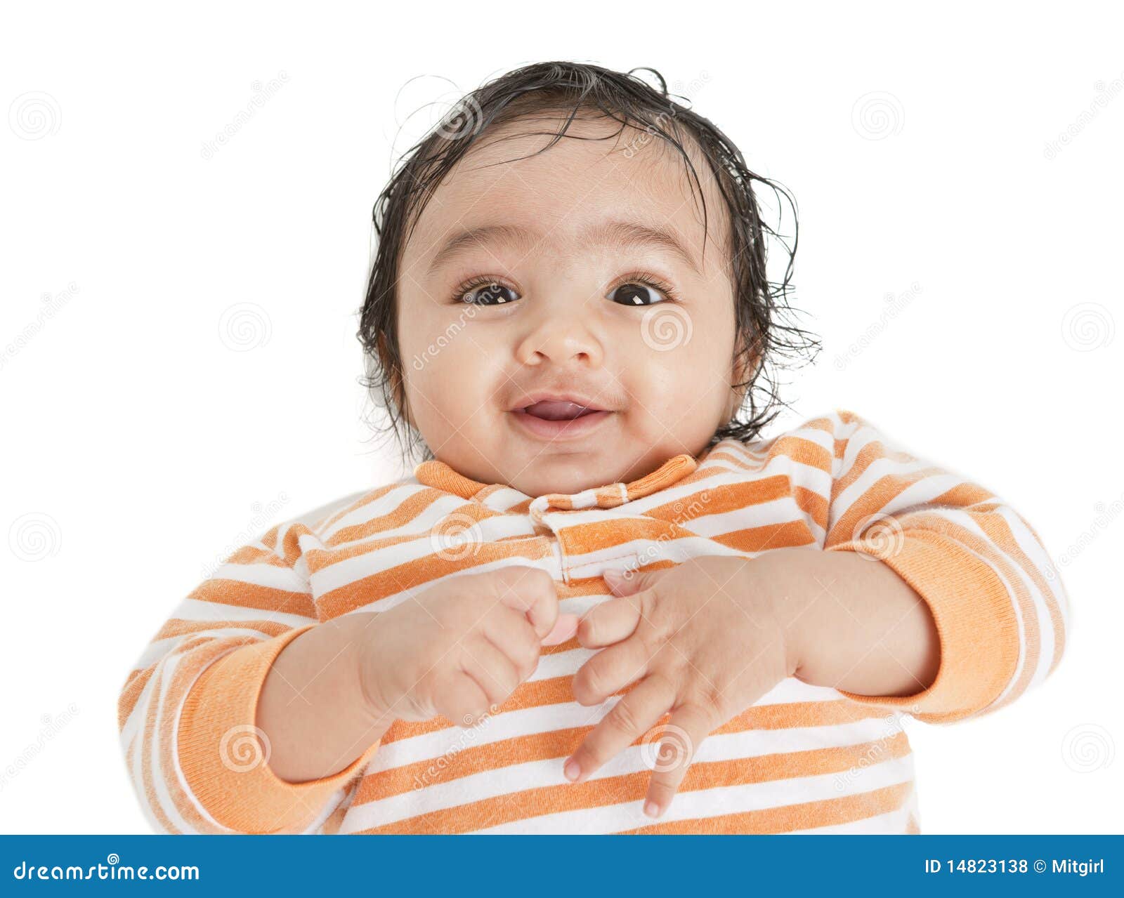 Portrait of a Smiling Baby, Isolated on White Stock Photo - Image of ...