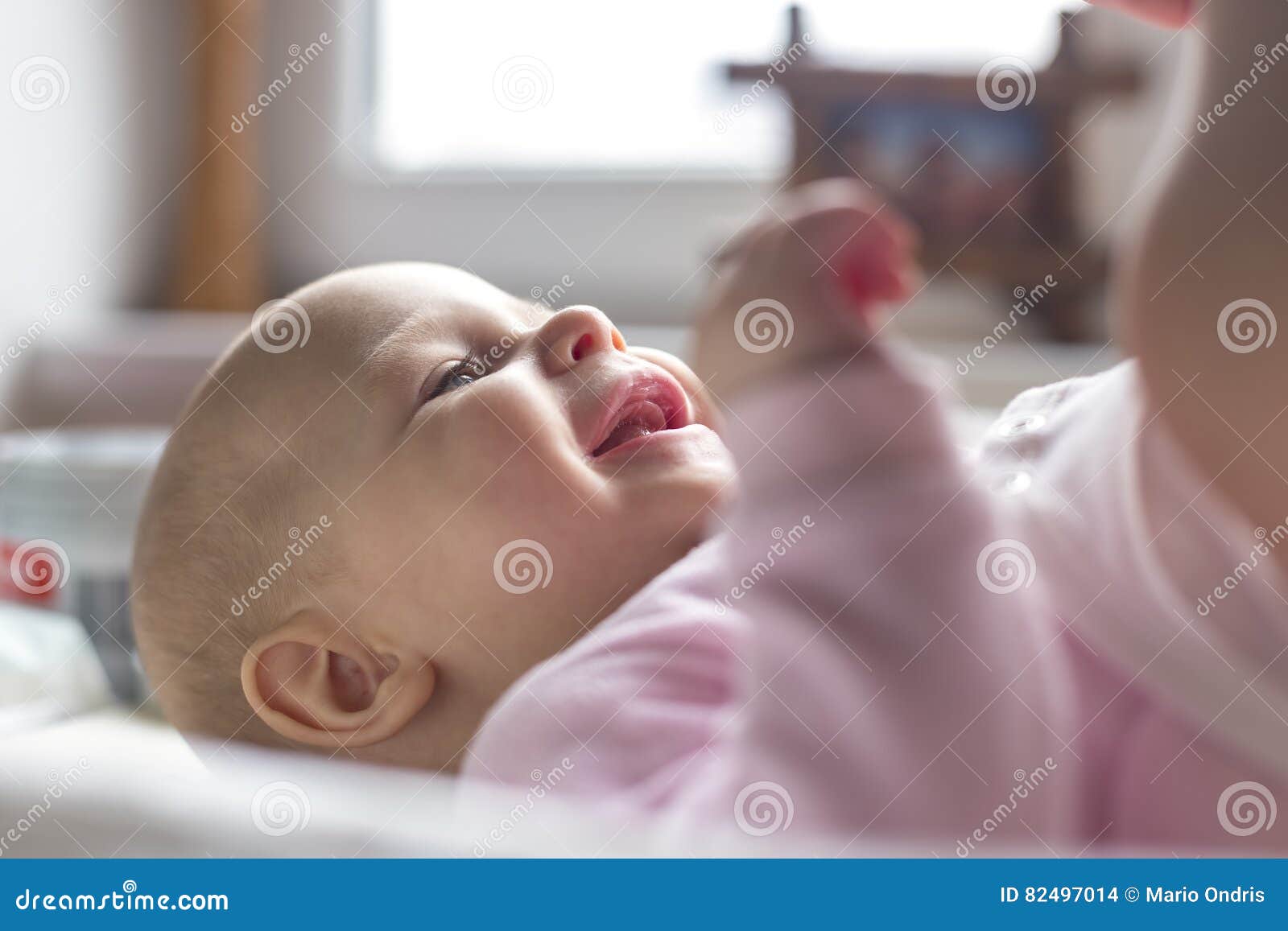 Portrait of a Smiling Baby Laying Stock Photo - Image of health ...