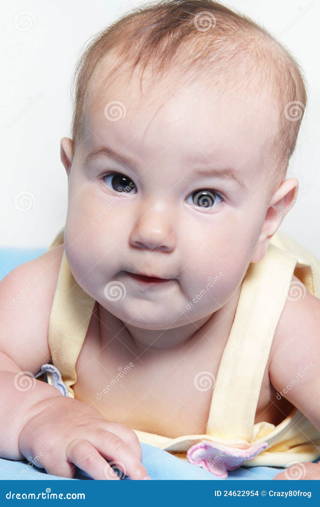 Portrait of Smiling Baby Over White Stock Photo - Image of enjoy, face ...