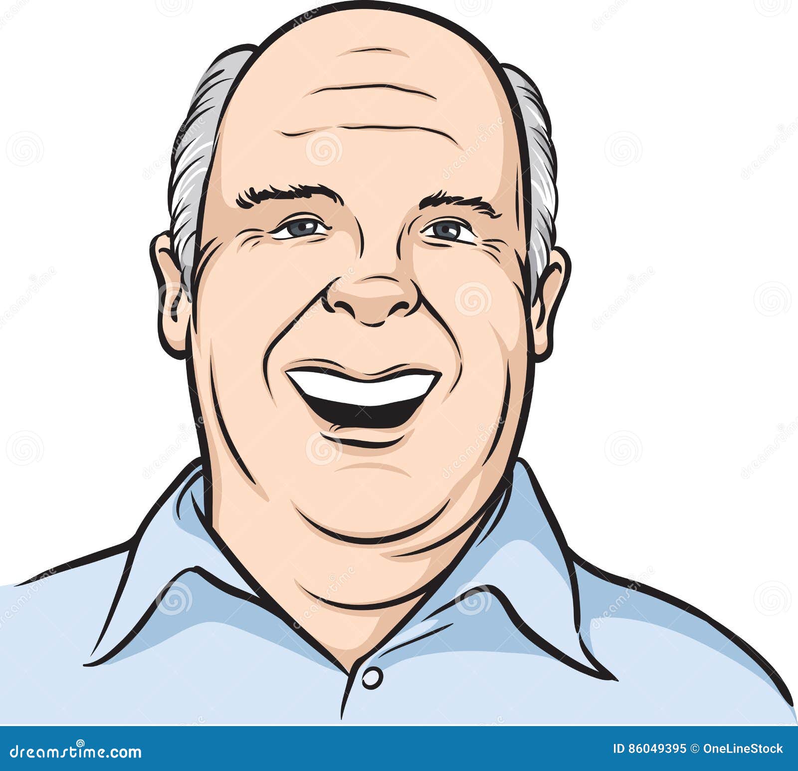 Portrait of a Smiling Bald Man Stock Vector - Illustration of people ...