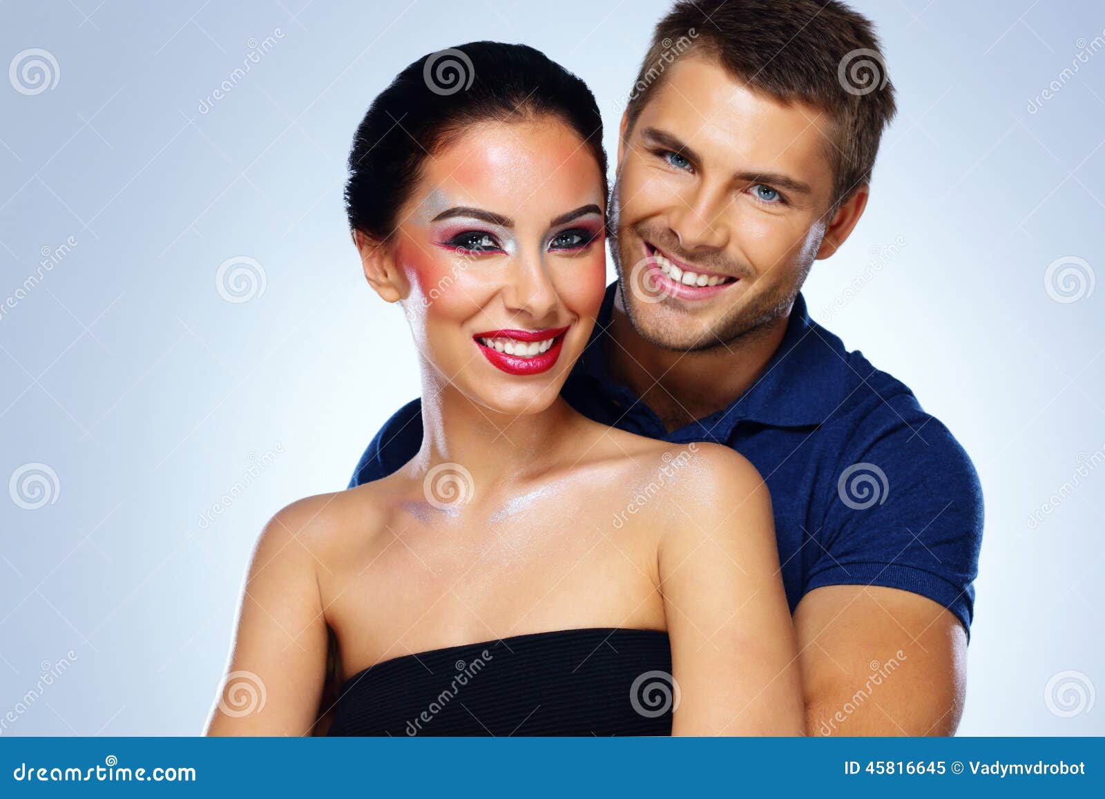 Portrait of a Smiling Beautiful Couple Stock Image - Image of ...