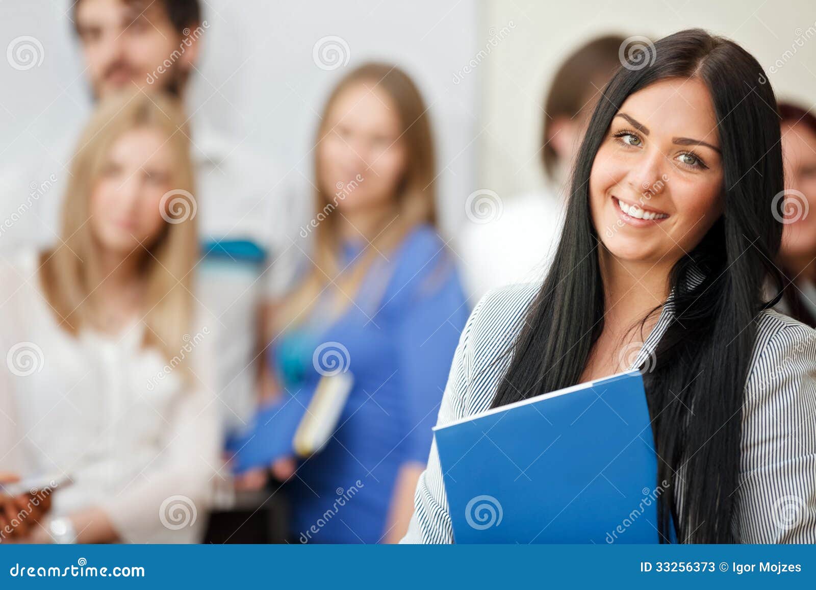 Portrait of Smiling Beautiful Student with Books Stock Image - Image of ...