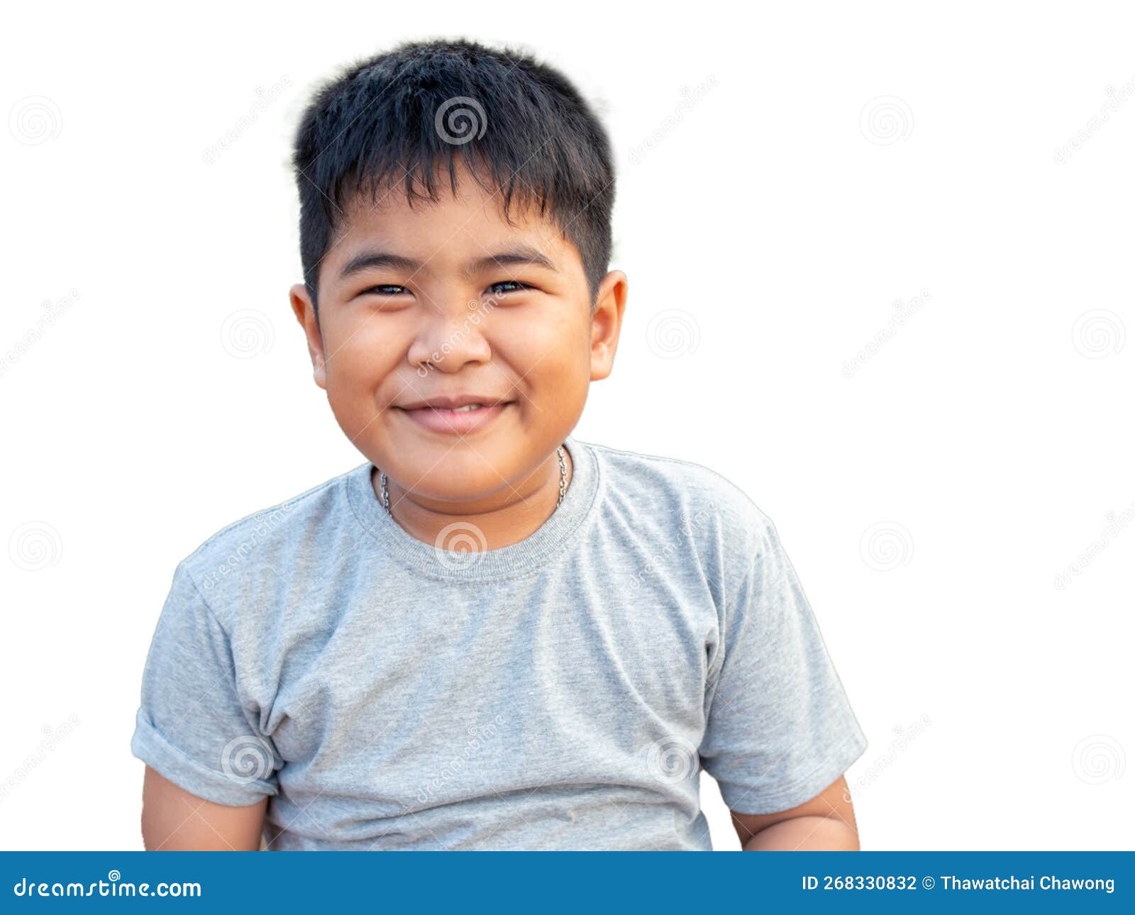 Portrait of Smiling Boy Isolated on White Background Stock Photo ...