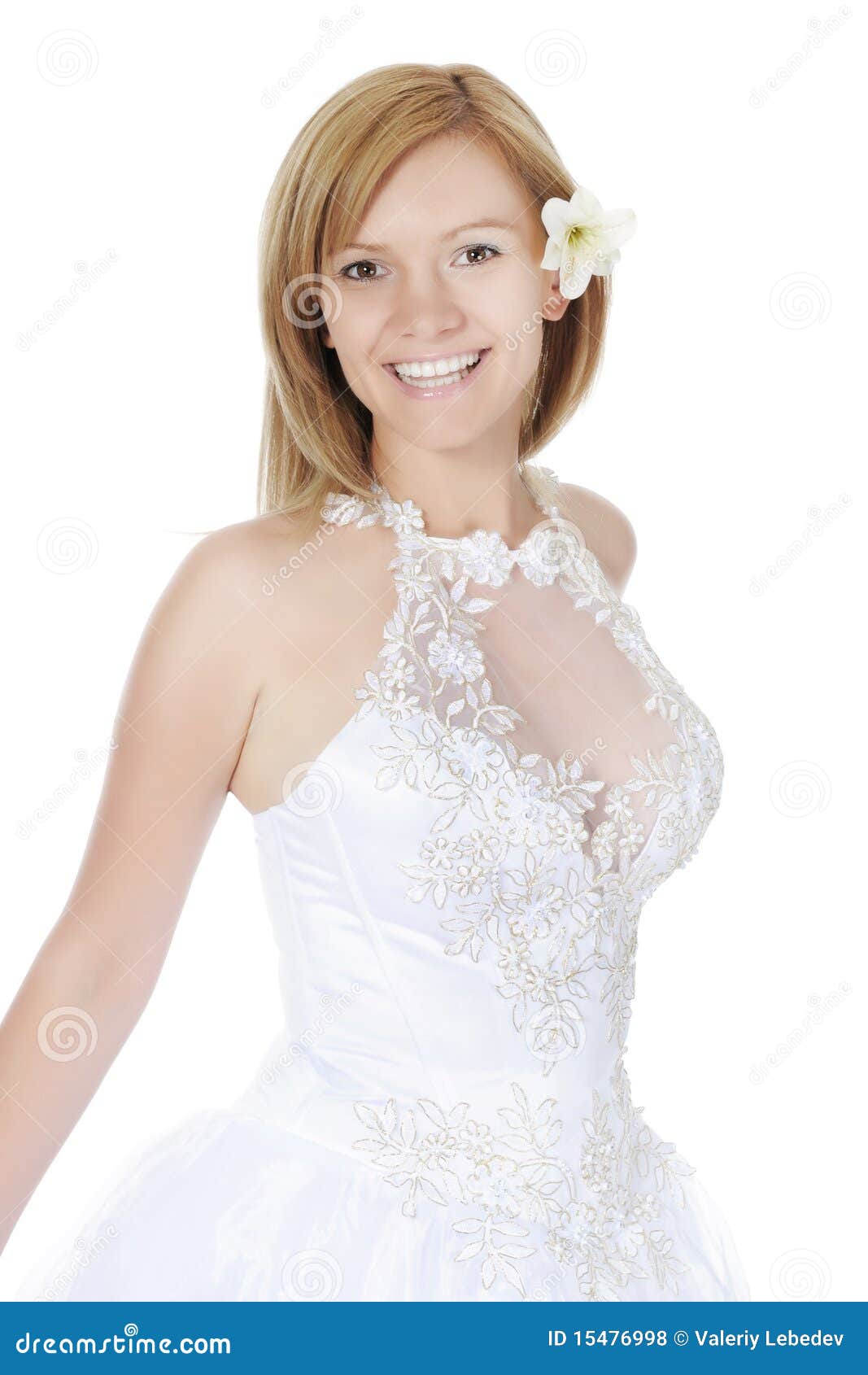 Portrait of a Smiling Bride Stock Photo - Image of face, dress: 15476998