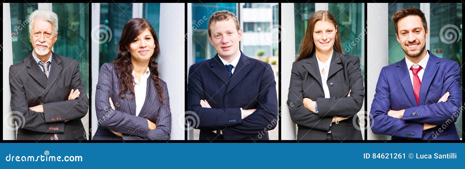 Portrait of Smiling Business People Stock Image - Image of employee ...