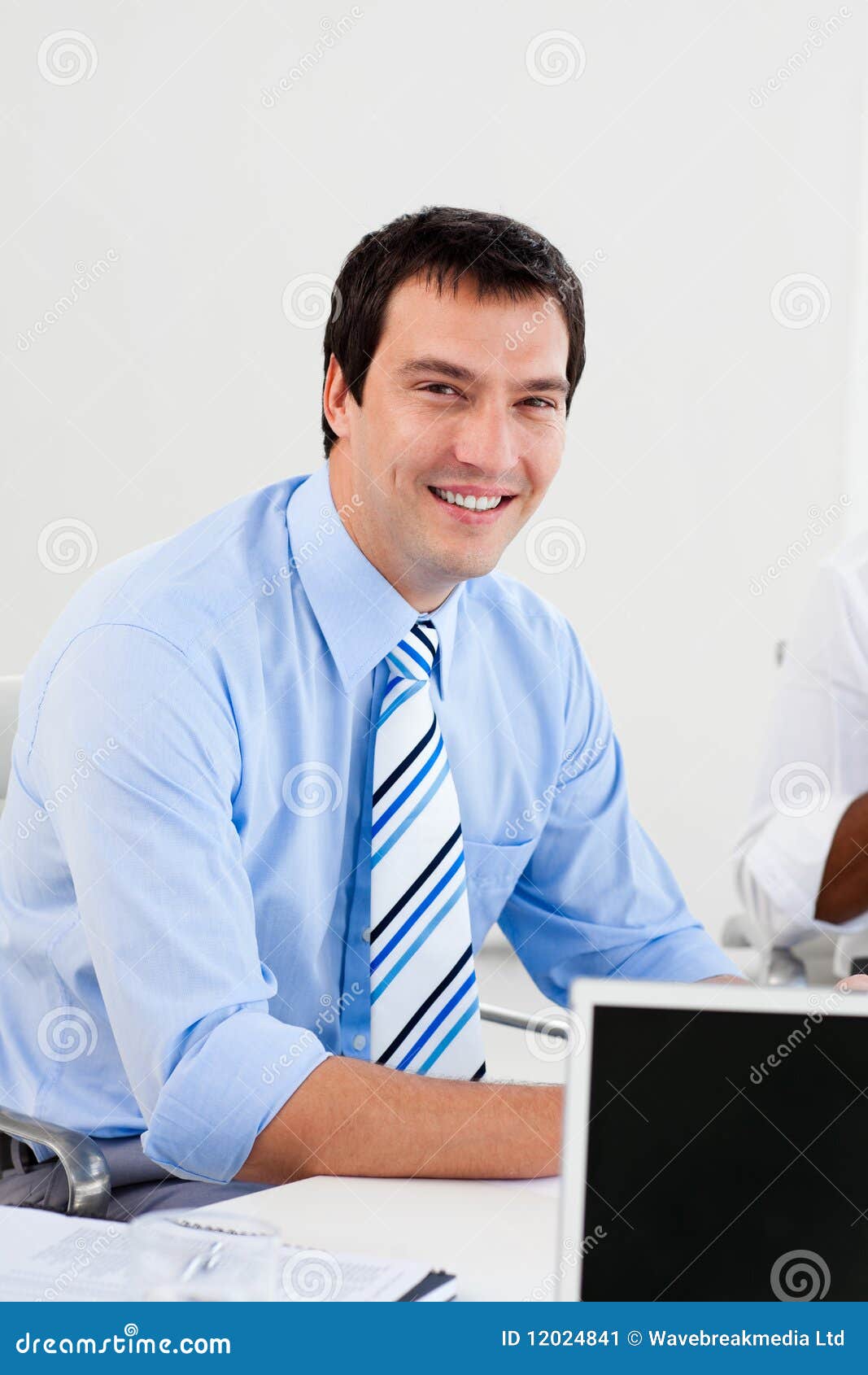 Portrait of a Smiling Businessman at Work Stock Image - Image of ...