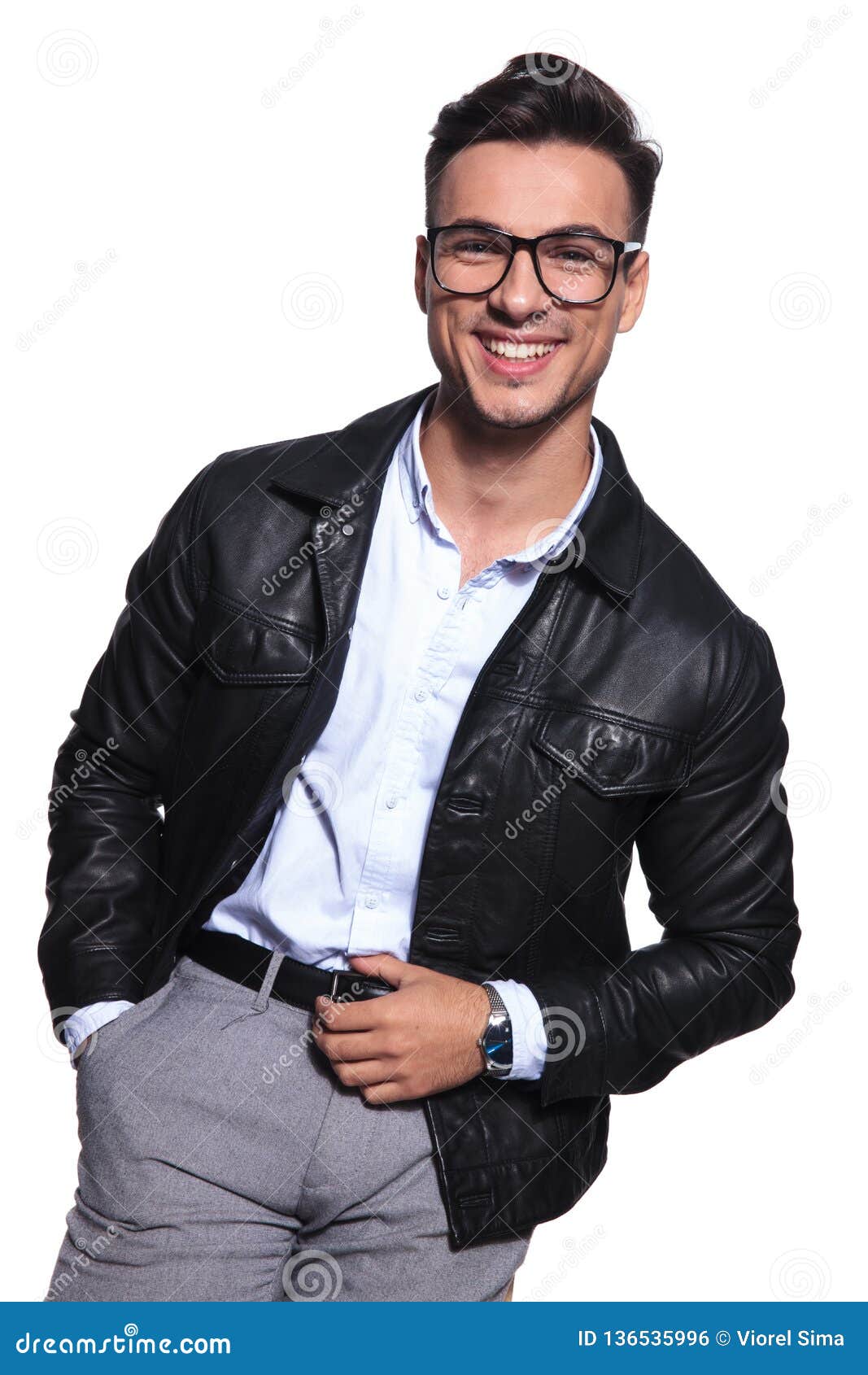 Portrait Of Smiling Businessmans Standing With Hands In Pockets Stock ... Portrait Of Smiling Businessmans Standing With Hands In Pockets Stock ...