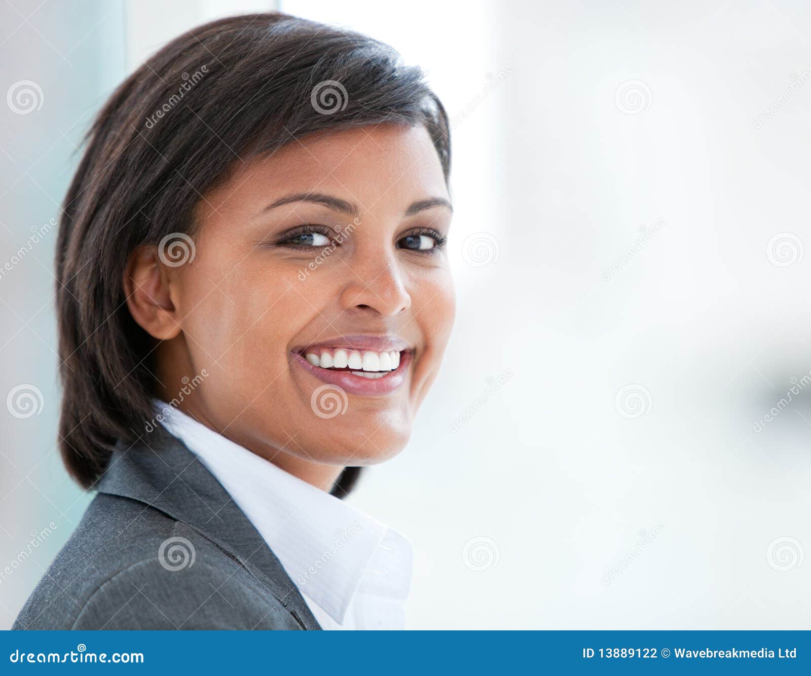 Portrait of a Smiling Businesswoman at Work Stock Photo - Image of ...