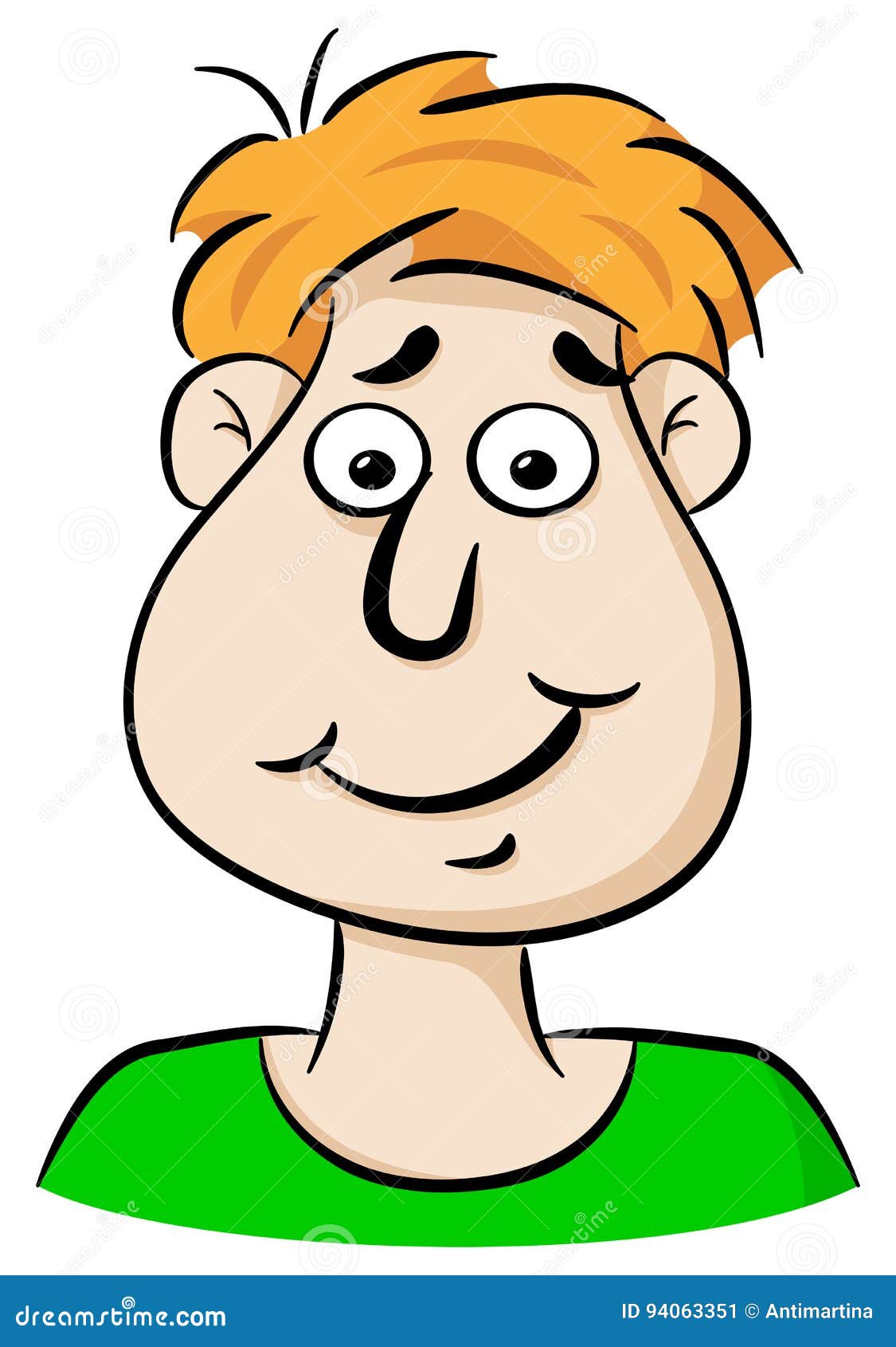 Portrait of a Smiling Cartoon Man Stock Vector - Illustration of face ...