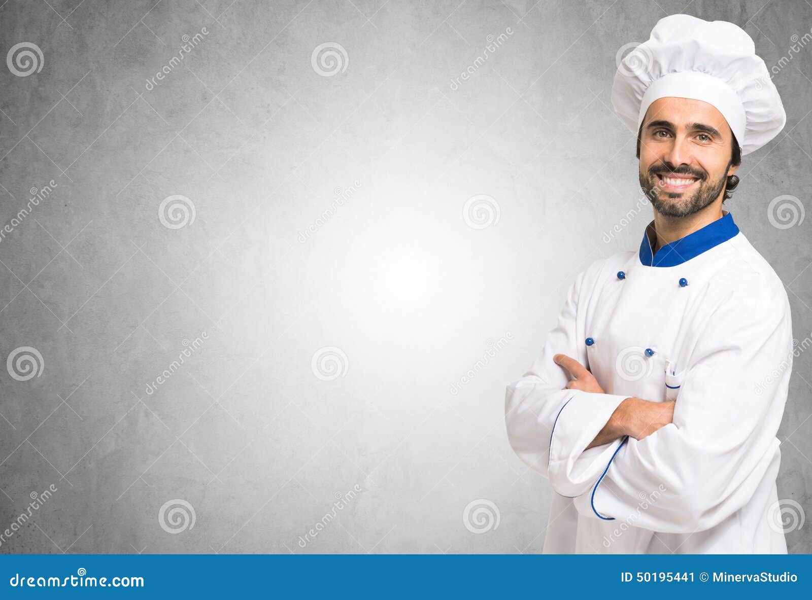 Portrait of a smiling chef stock image. Image of blank - 50195441