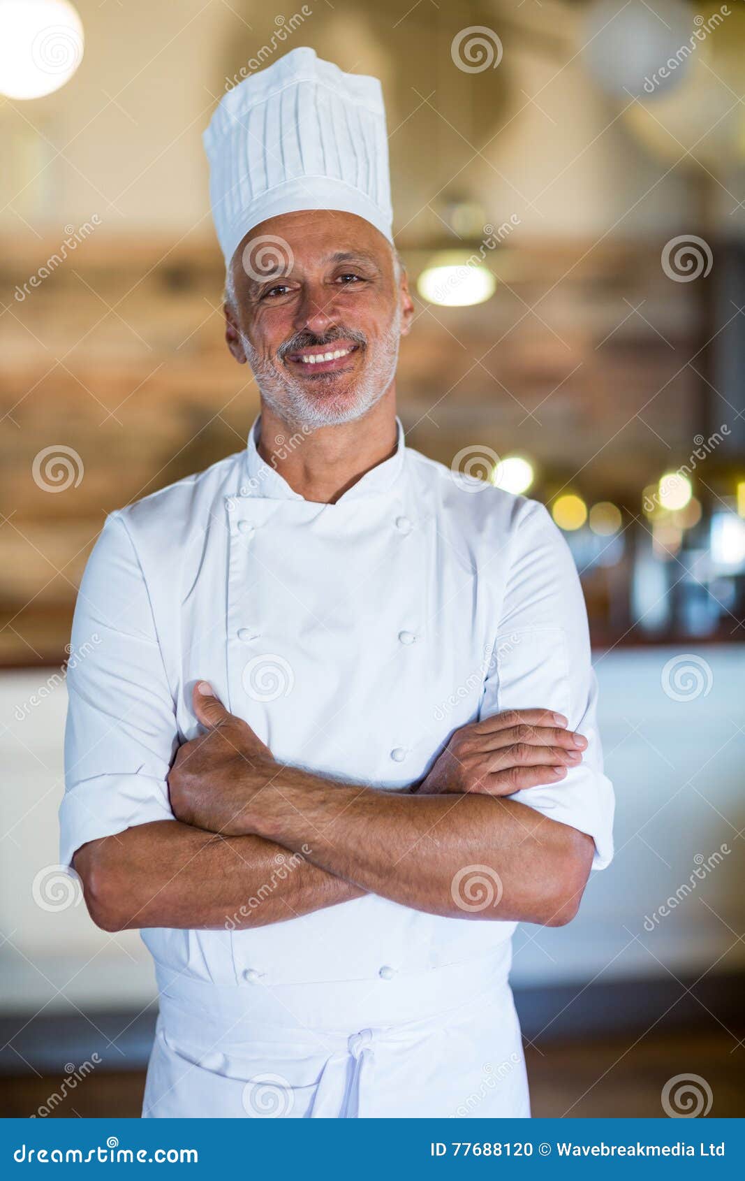 Portrait of Smiling Chef Standing with Arms Crossed Stock Photo - Image ...