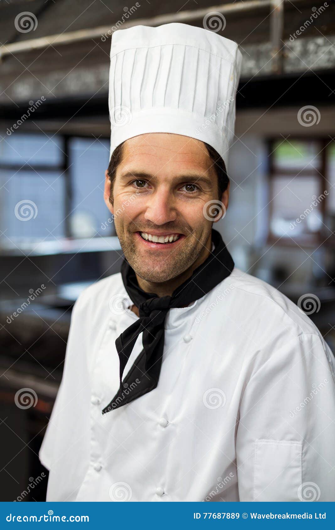 Portrait of smiling chef stock image. Image of restaurant - 77687889