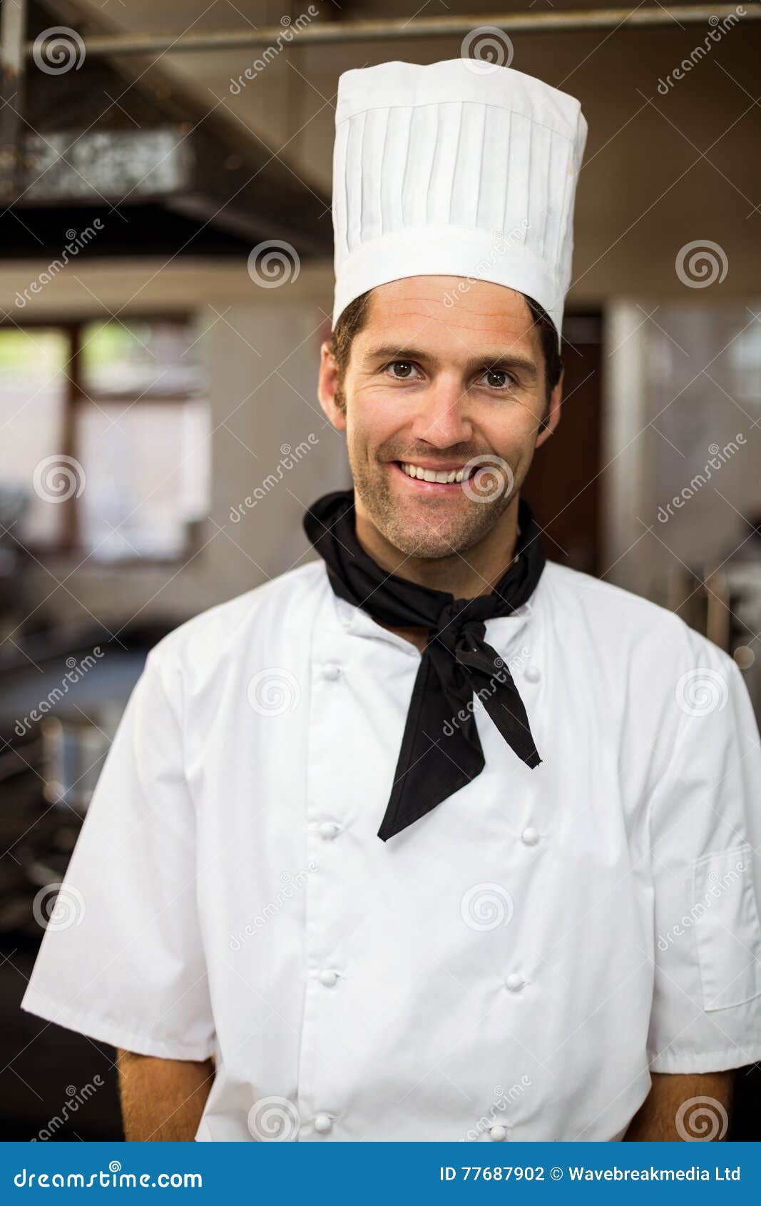 Portrait of smiling chef stock photo. Image of caucasian - 77687902