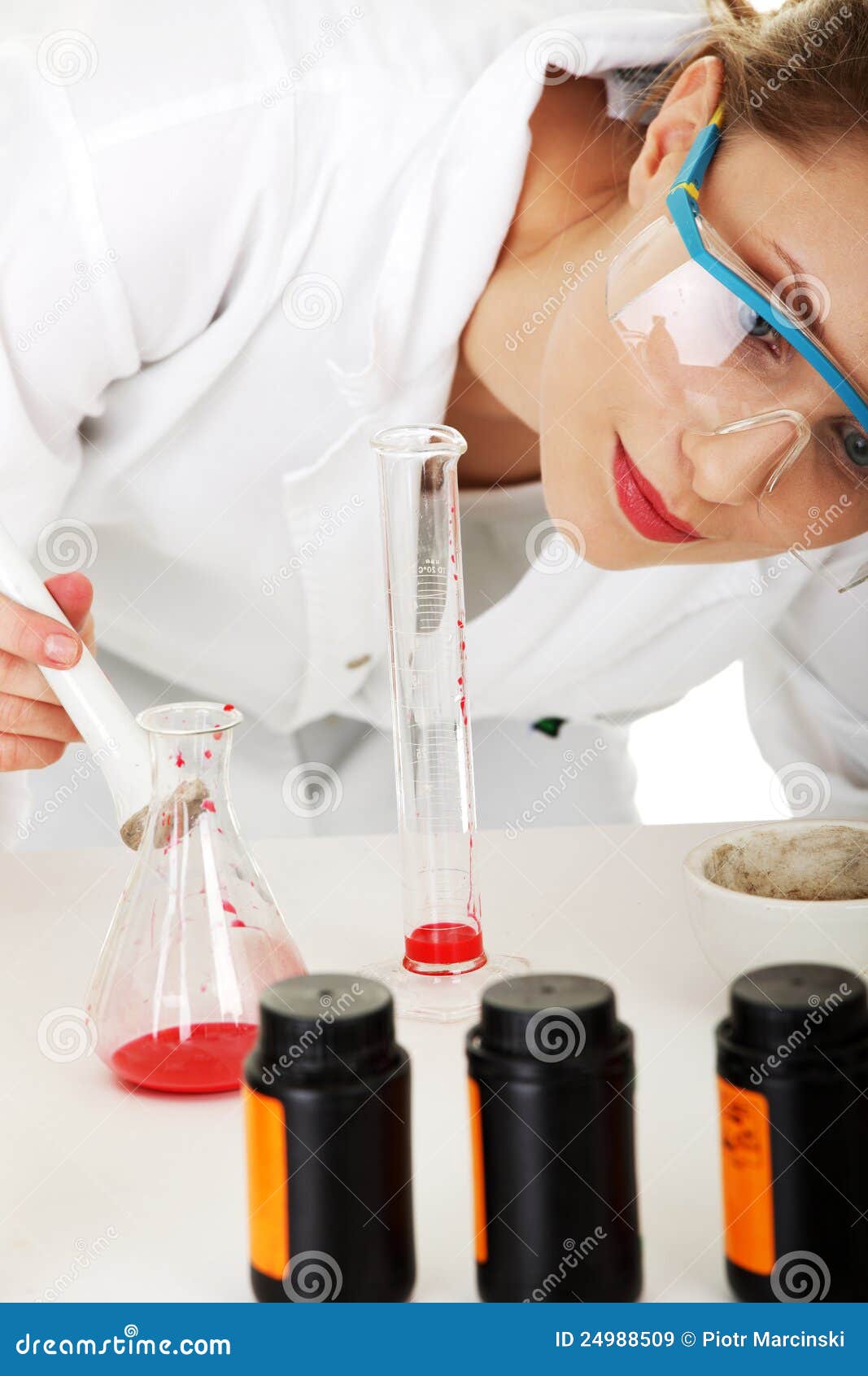 Portrait of a Smiling Chemist Working Stock Image - Image of chemistry ...