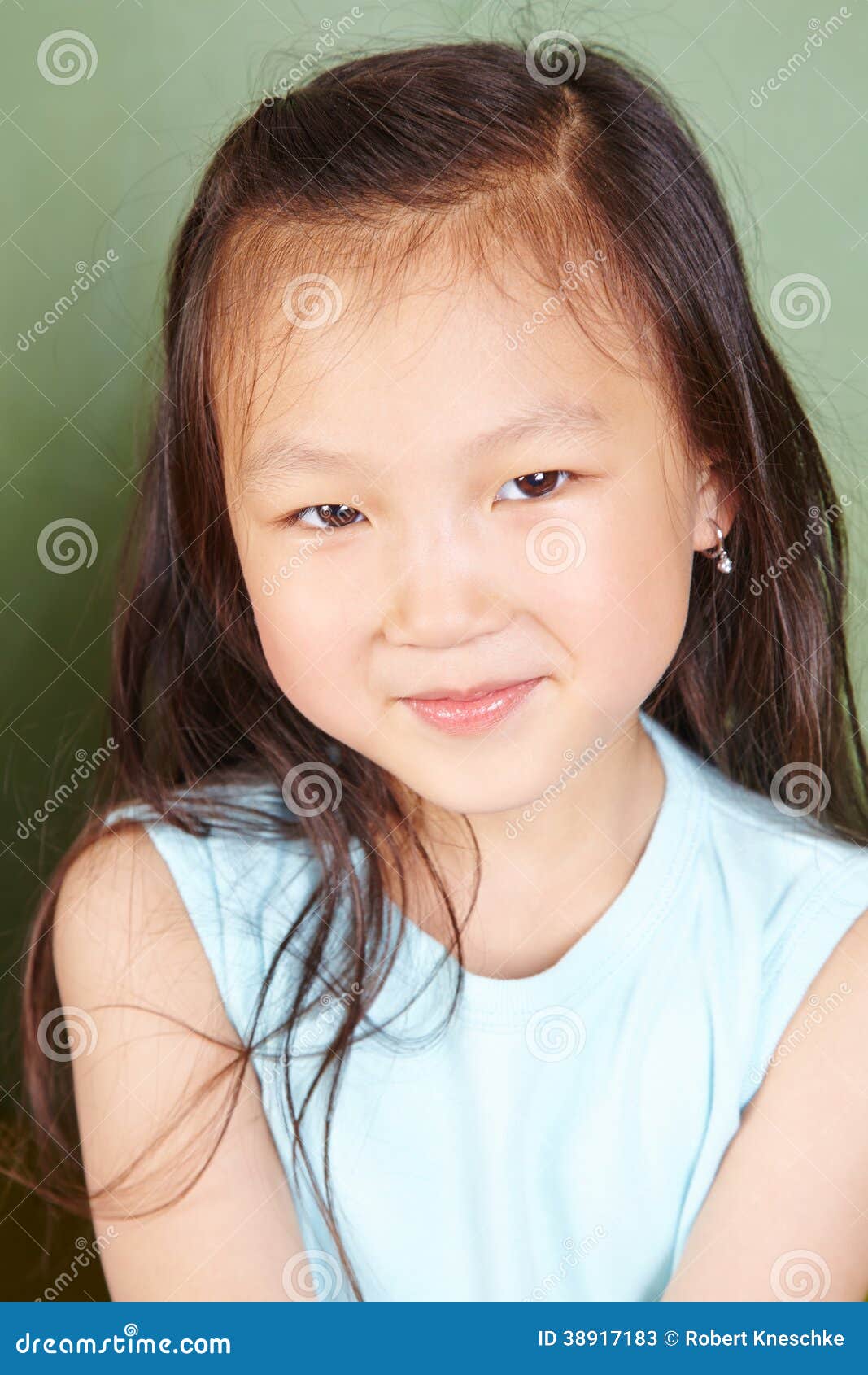 Portrait of a Smiling Chinese Girl Stock Image - Image of preschool ...