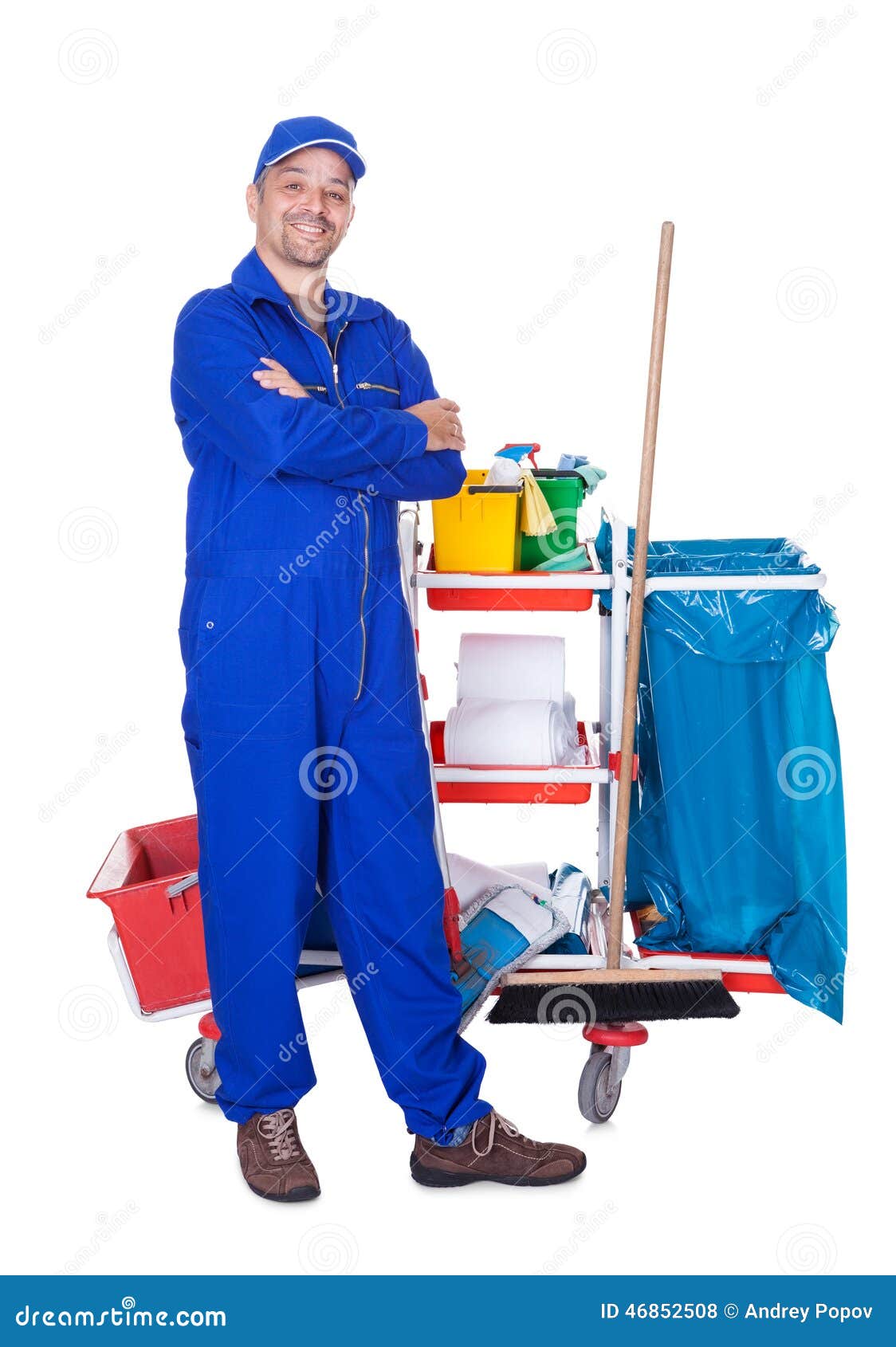 Portrait of Smiling Cleaner Stock Photo - Image of dress, casual: 46852508