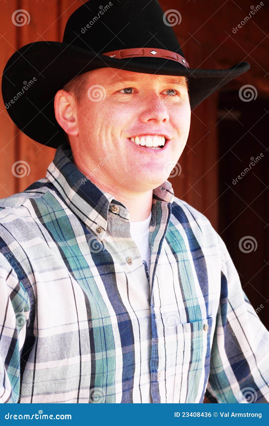 Portrait of Smiling Cowboy stock photo. Image of lifestyle - 23408436