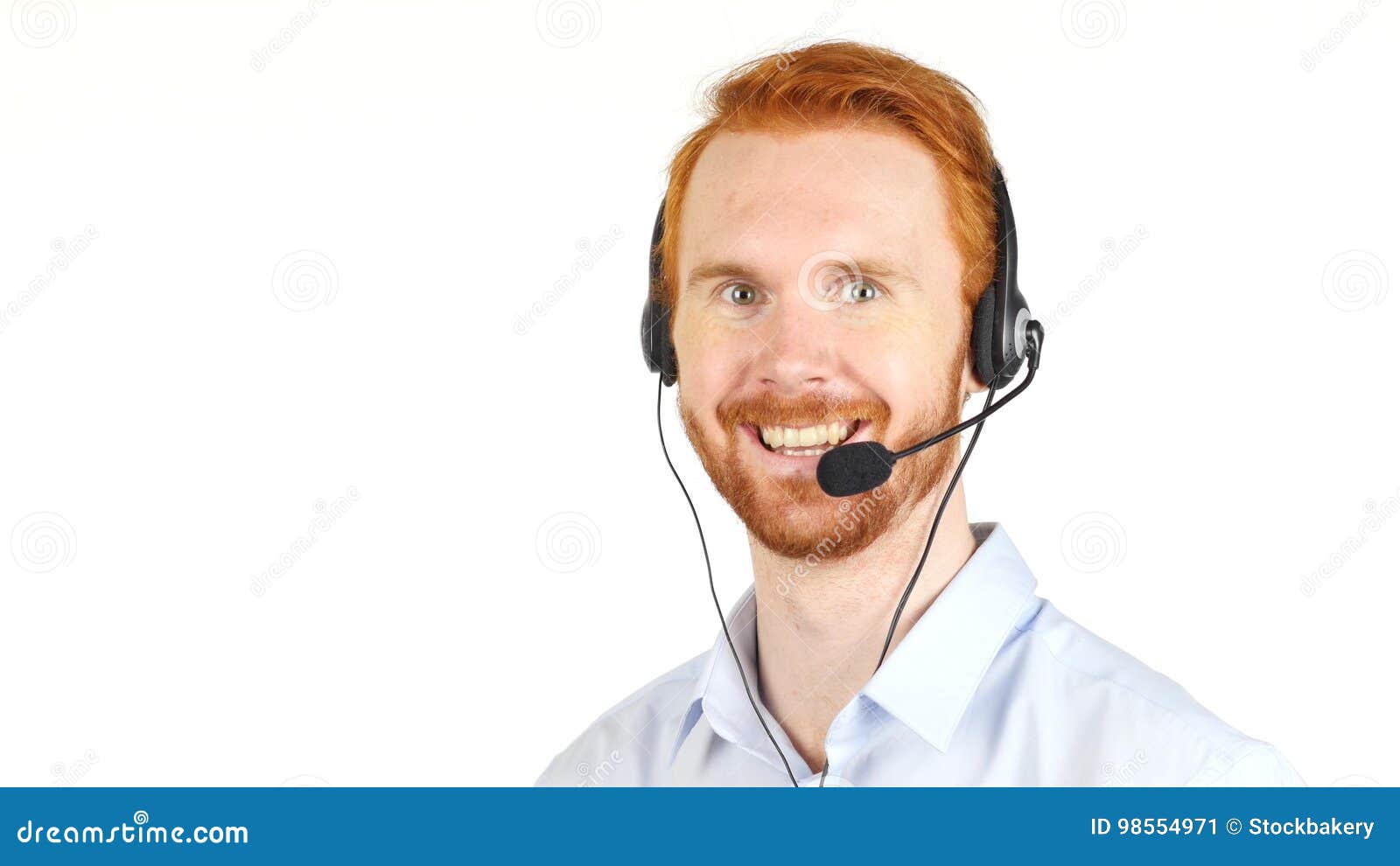 Portrait of Smiling Customer Service Representative Working Stock Image ...