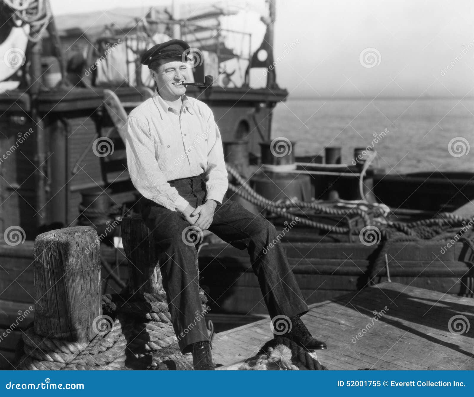 Portrait of Smiling on Dock Near Boat Stock Image - Image of enjoy ...