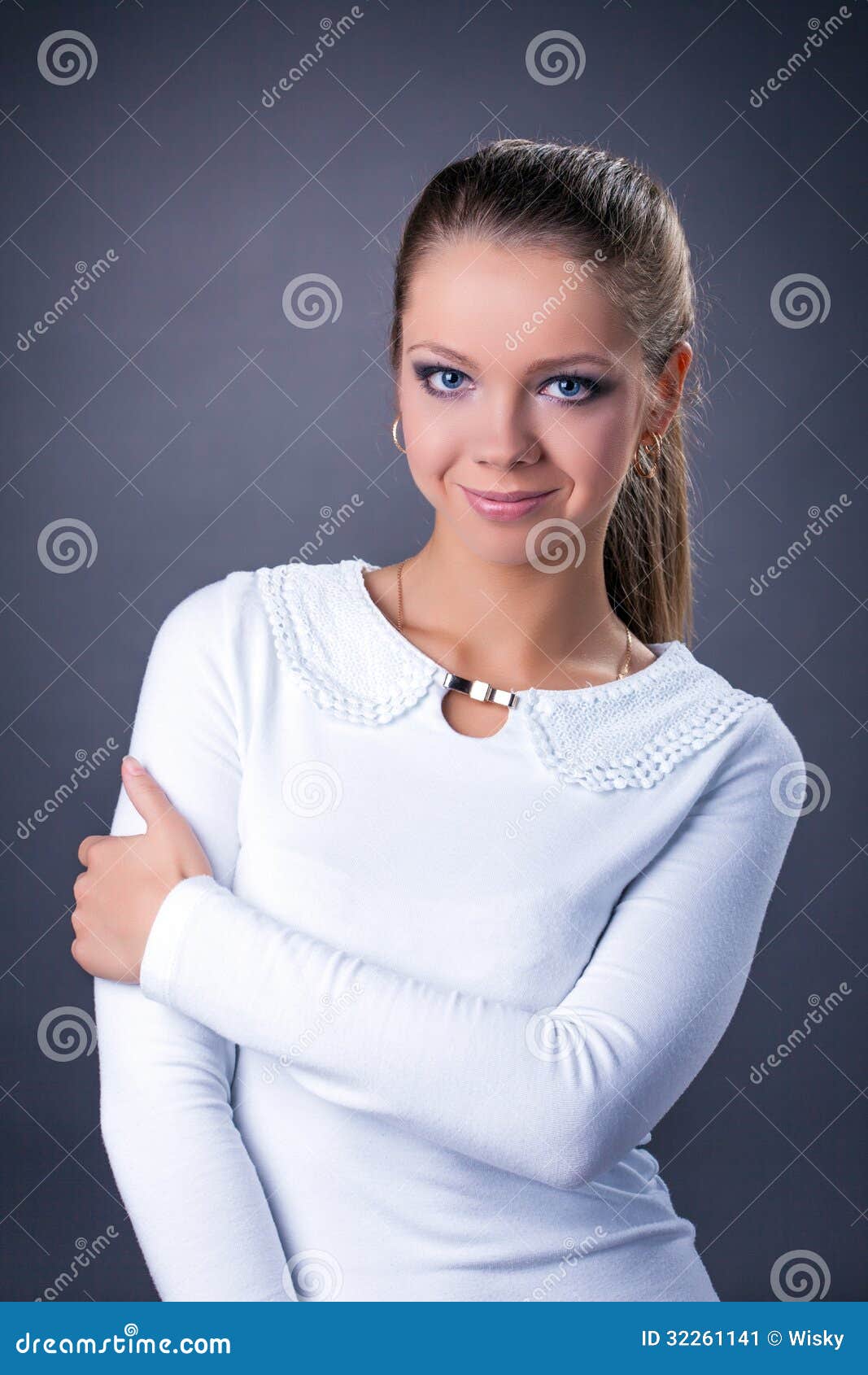 Portrait of Smiling Expressive Model, Close-up Stock Image - Image of ...