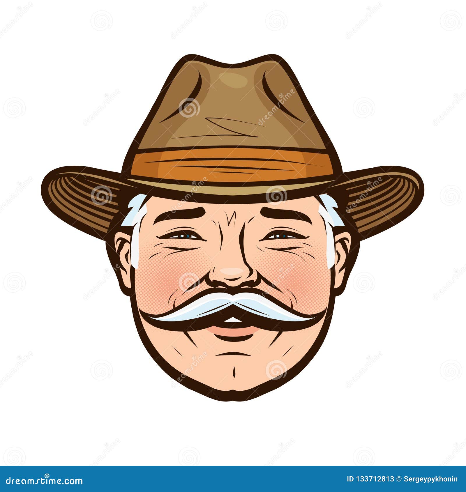 Portrait of a Smiling Farmer in a Hat. Vector Illustration Stock Vector ... Portrait of a Smiling Farmer in a Hat. Vector Illustration Stock Vector ...