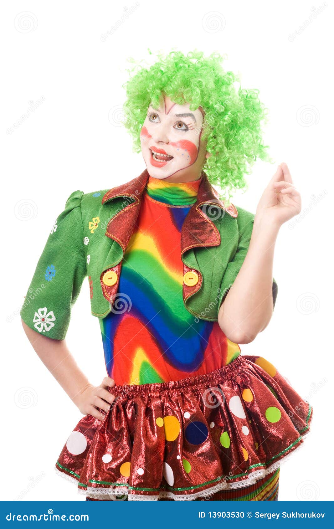 Portrait of Smiling Female Clown Stock Photo - Image of costume, humor ...