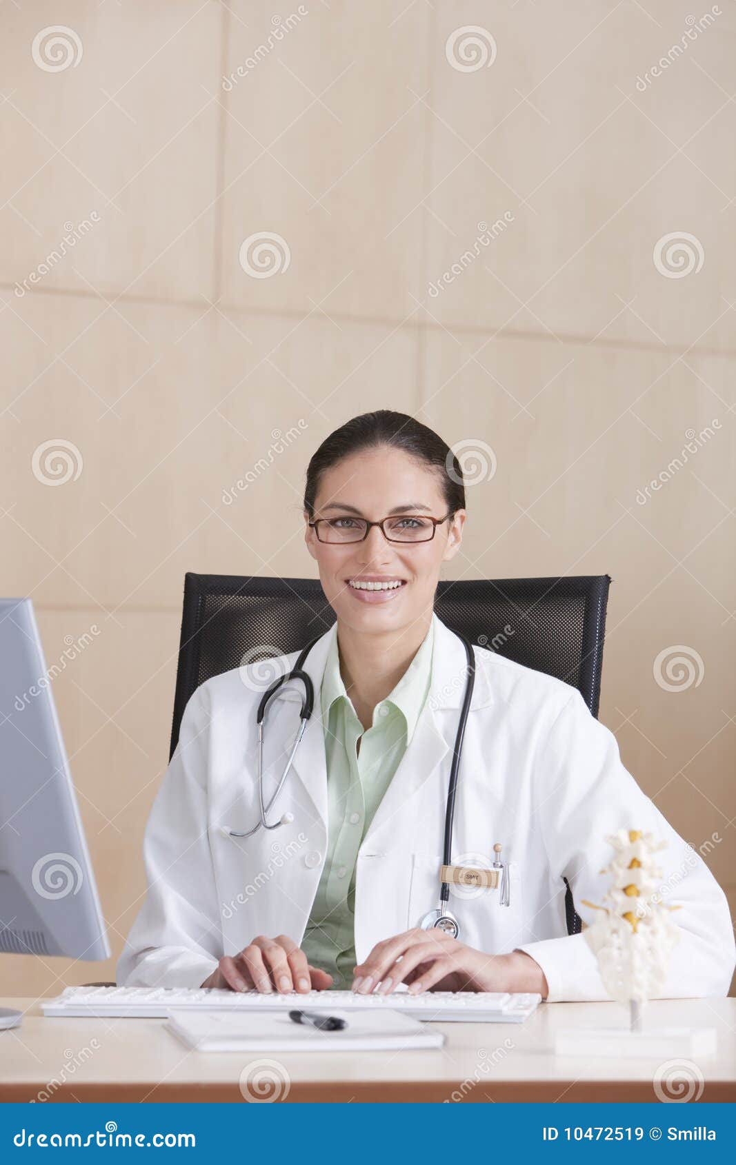 Portrait of Smiling Female Doctor Stock Image - Image of human, doctor ...