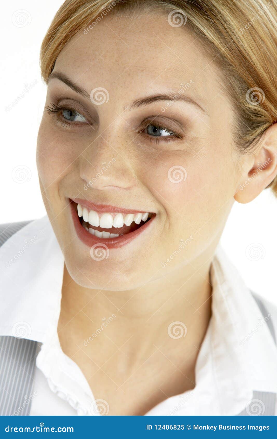 Portrait of Smiling Female Executive Stock Image - Image of portrait ...