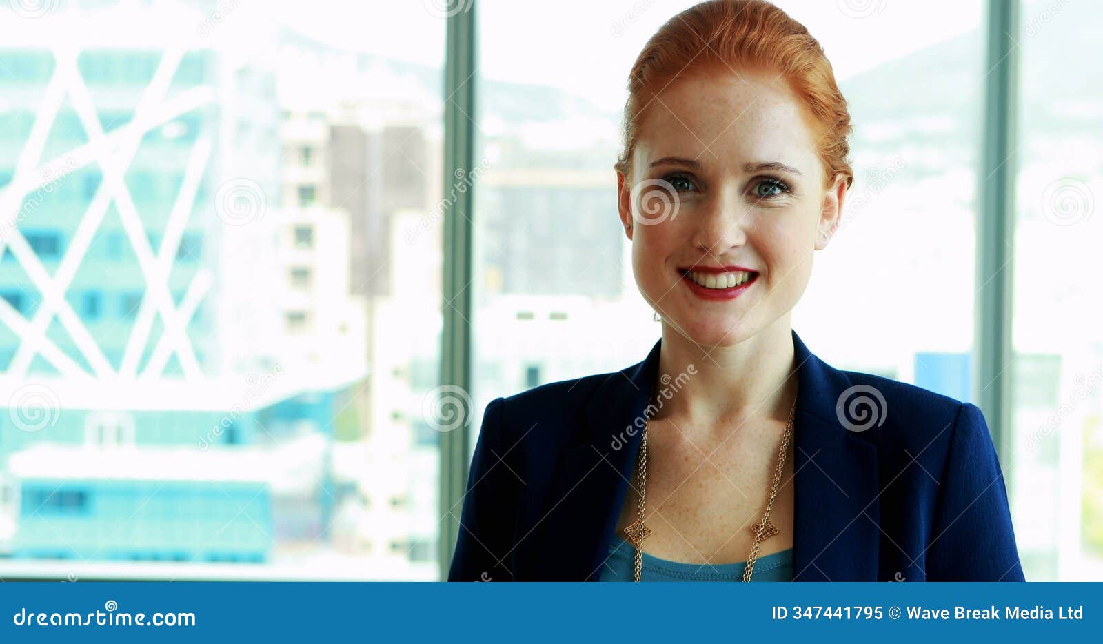 Portrait of Smiling Female Executive in Office Stock Image - Image of ...