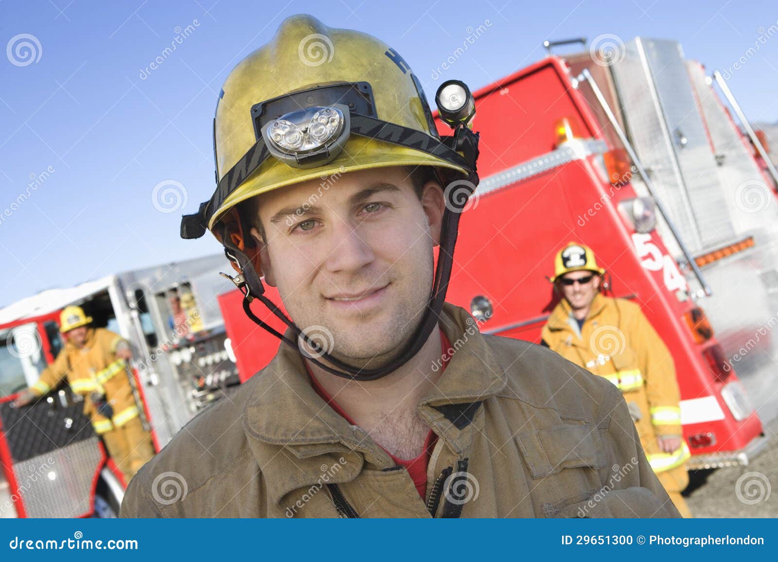 Portrait of a Smiling Fire Worker Stock Photo - Image of fireman ...