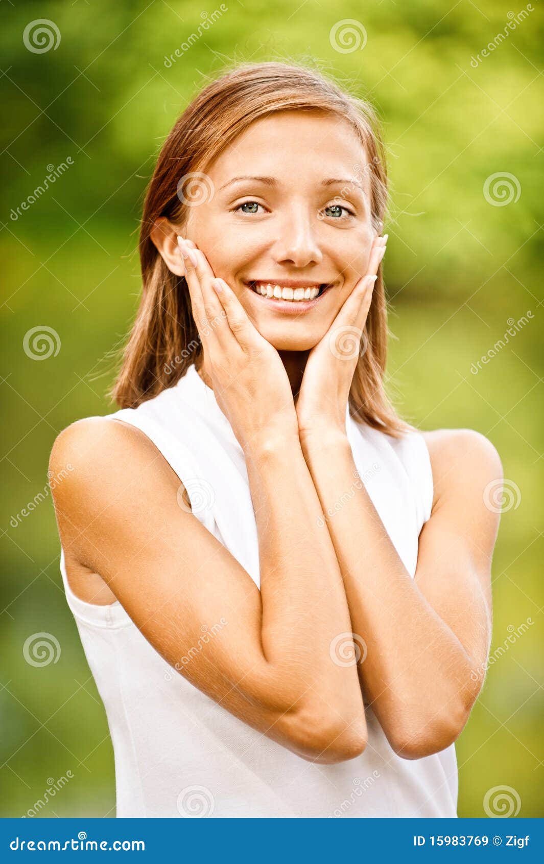 Portrait Of Smiling Girl Stock Image Image Of Beauty 15983769
