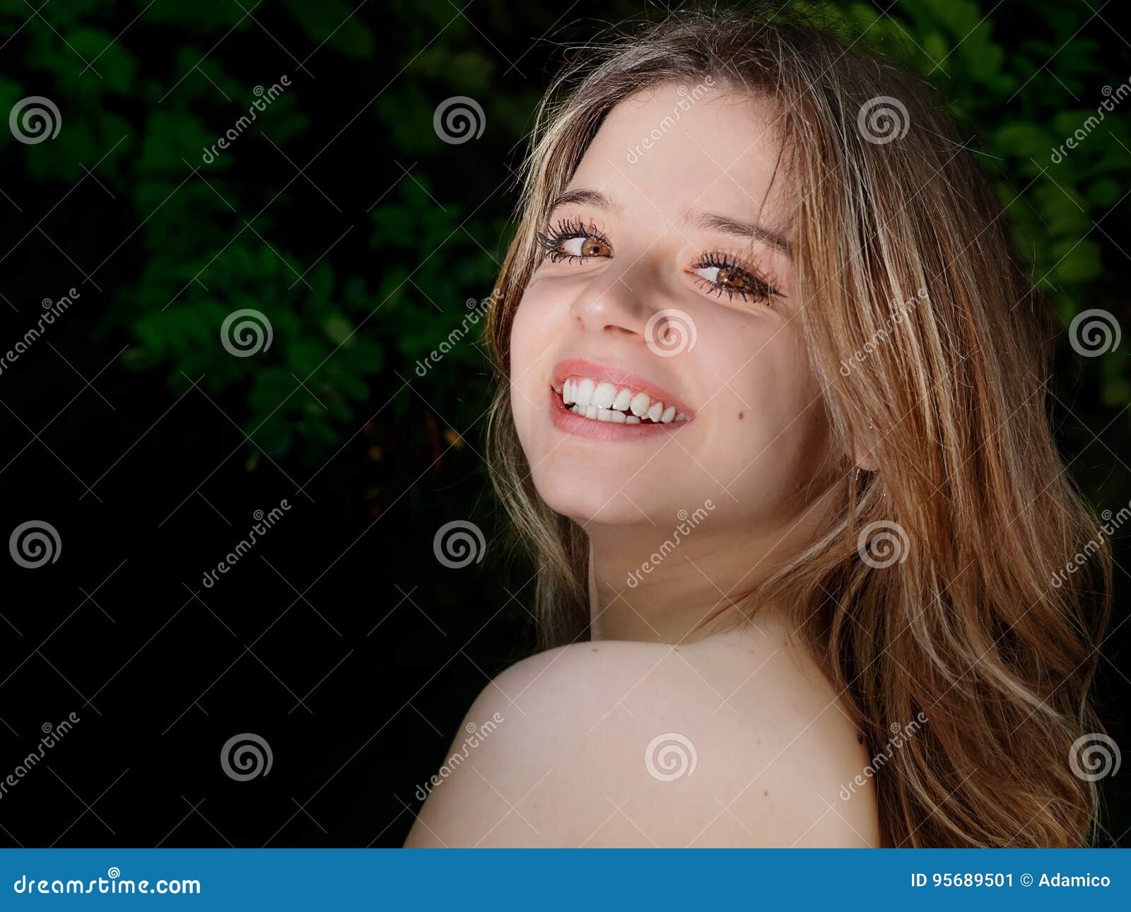 Portrait Of Smiling Girl Stock Image Image Of Young 95689501