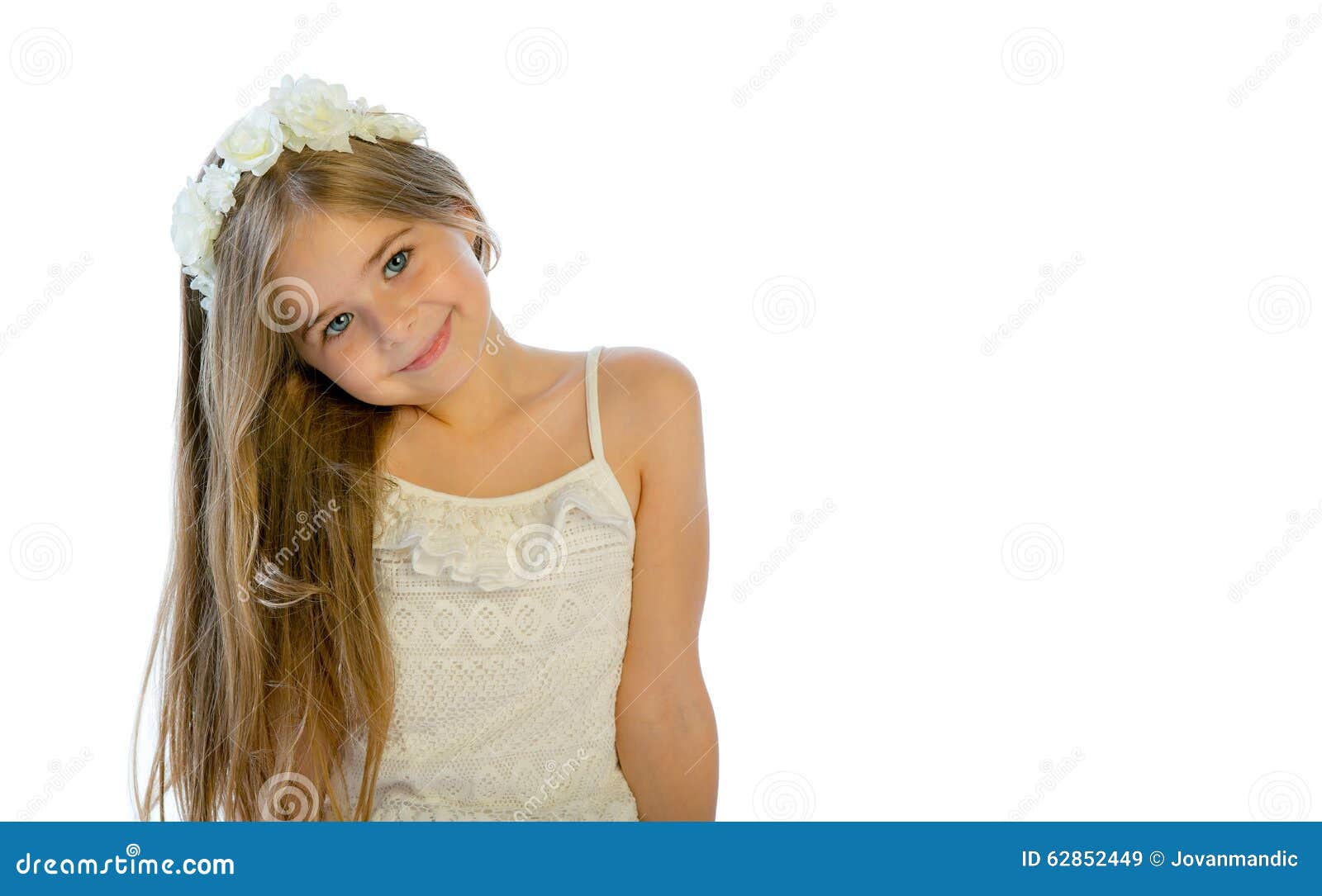 Portrait Of A Smiling Girl Looking At The Camera Stock Image Image Of People Hair 62852449