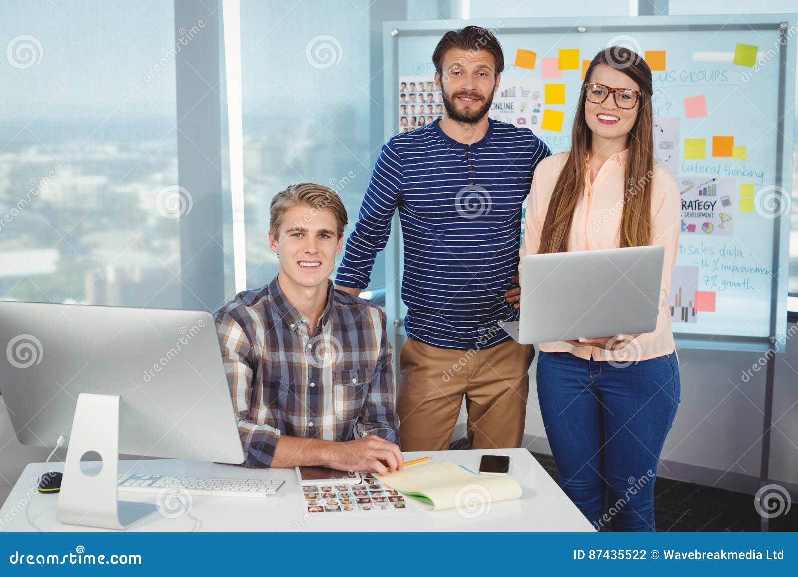 Portrait of Smiling Graphic Designers Stock Photo - Image of coworker ...