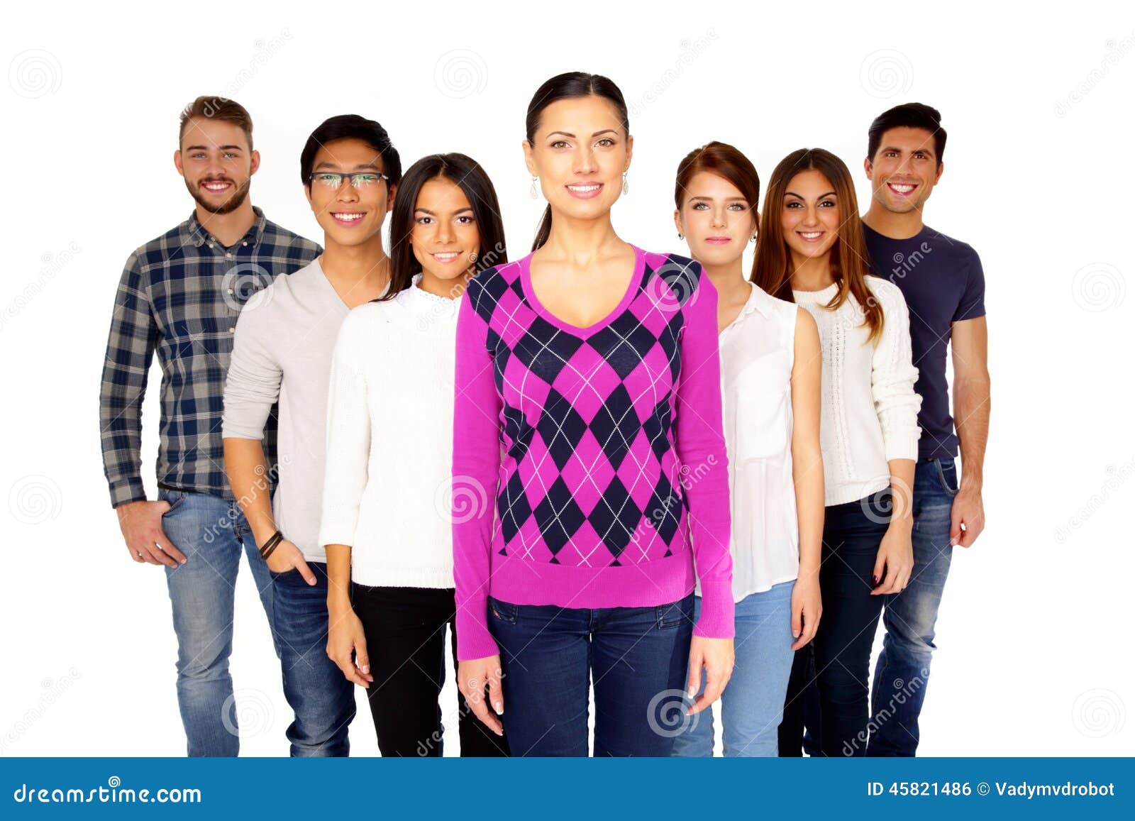 Portrait of a Smiling Group People Stock Photo - Image of smiling ...
