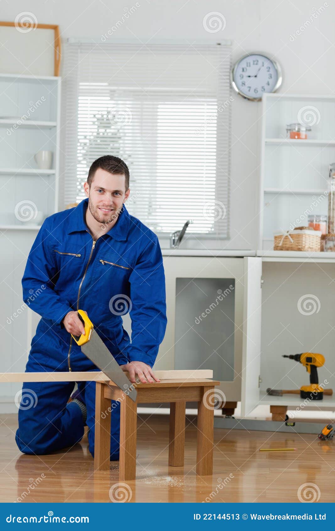 Portrait of a Smiling Handyman Stock Image - Image of construct ...